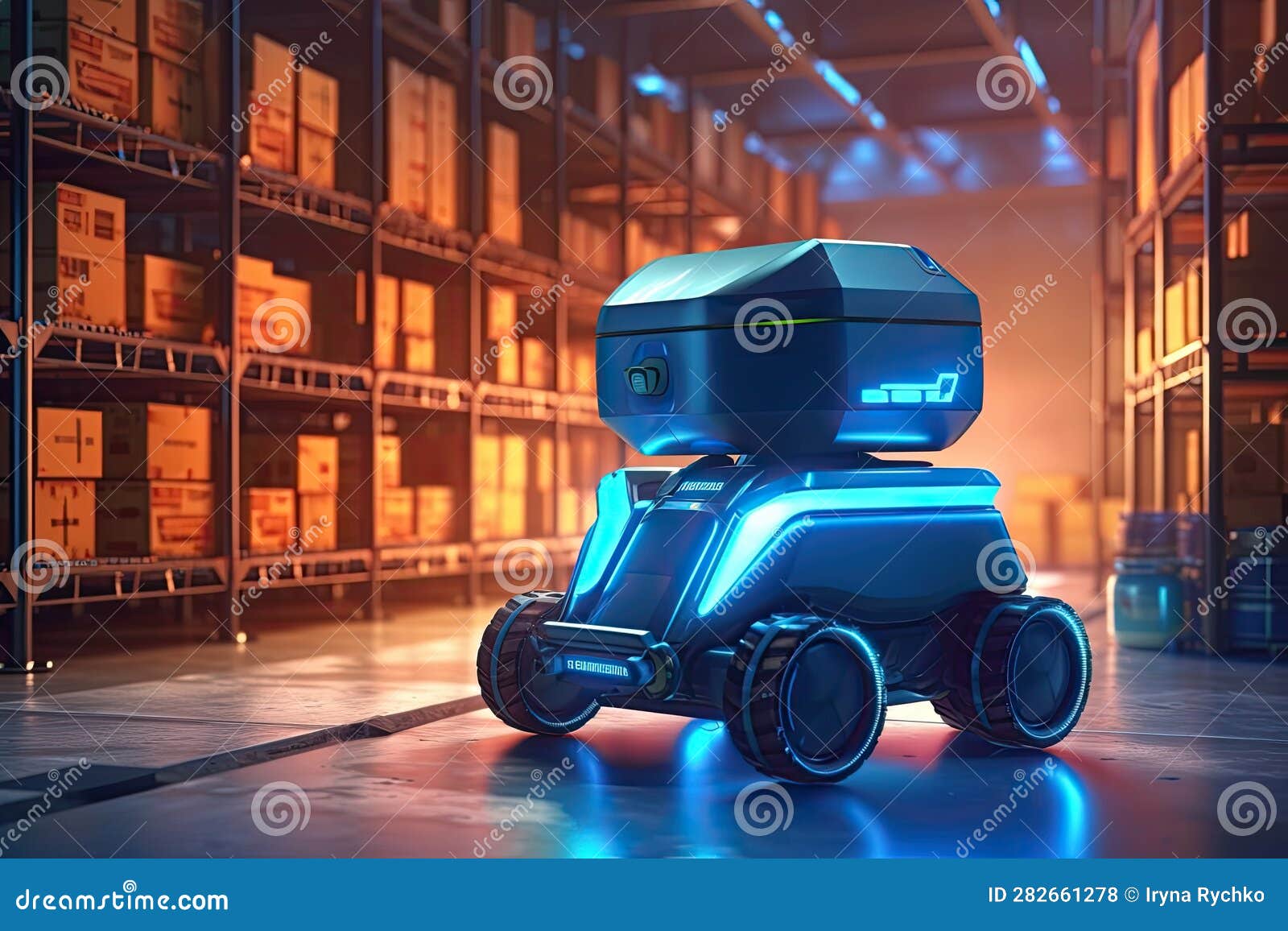 Automated Management Inventory and Delivery Robot at Storage Warehouse ...