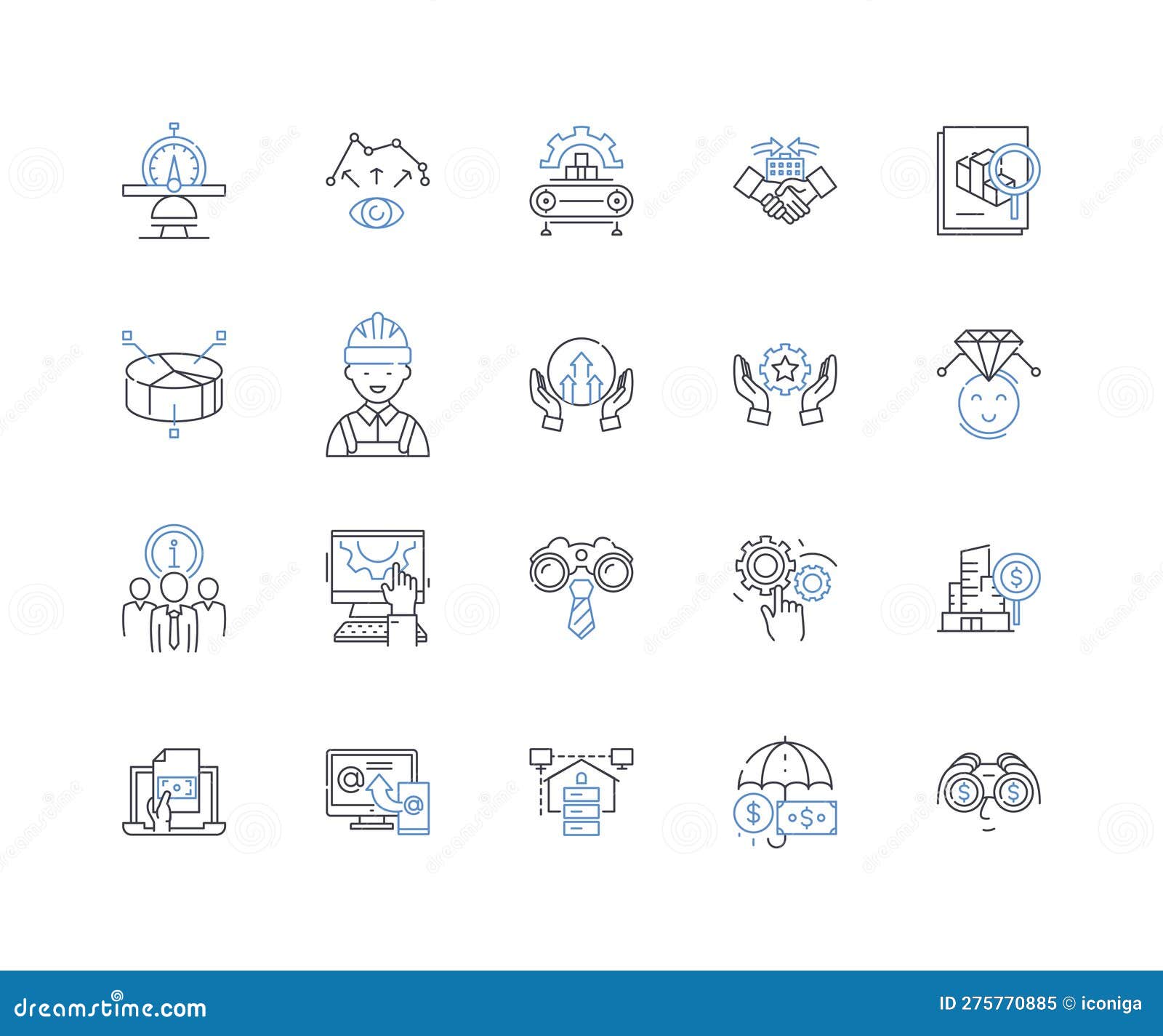 Automated Manufacturing Line Icons Collection. Integration, Efficiency ... Automated Manufacturing Line Icons Collection. Integration, Efficiency ...