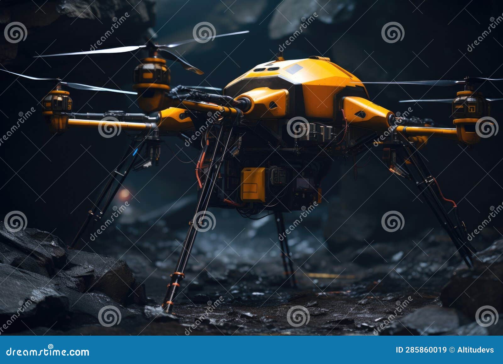 Automated Mining Drones Extracting Resources Stock Image - Image of ...