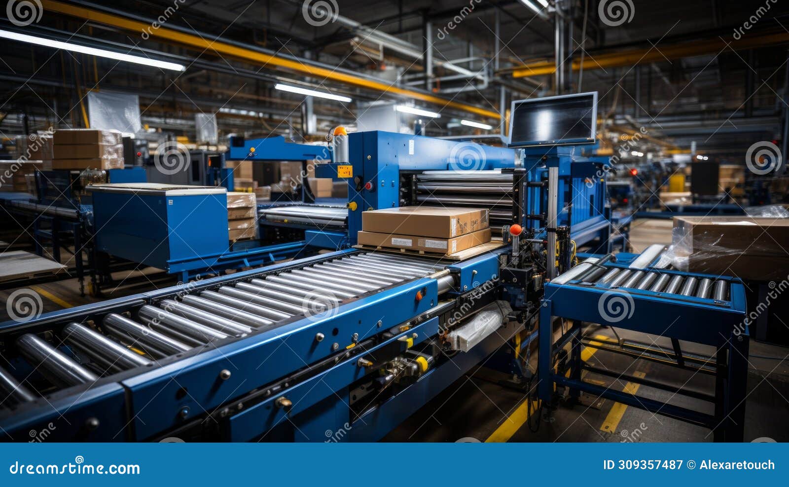 Automated Packaging Line stock image. Image of business - 309357487