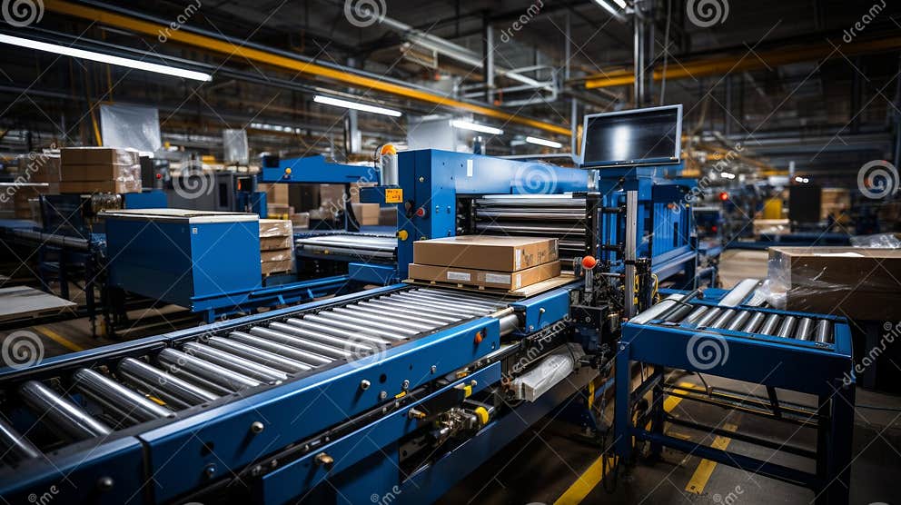 Automated Packaging Line stock image. Image of business - 309357487