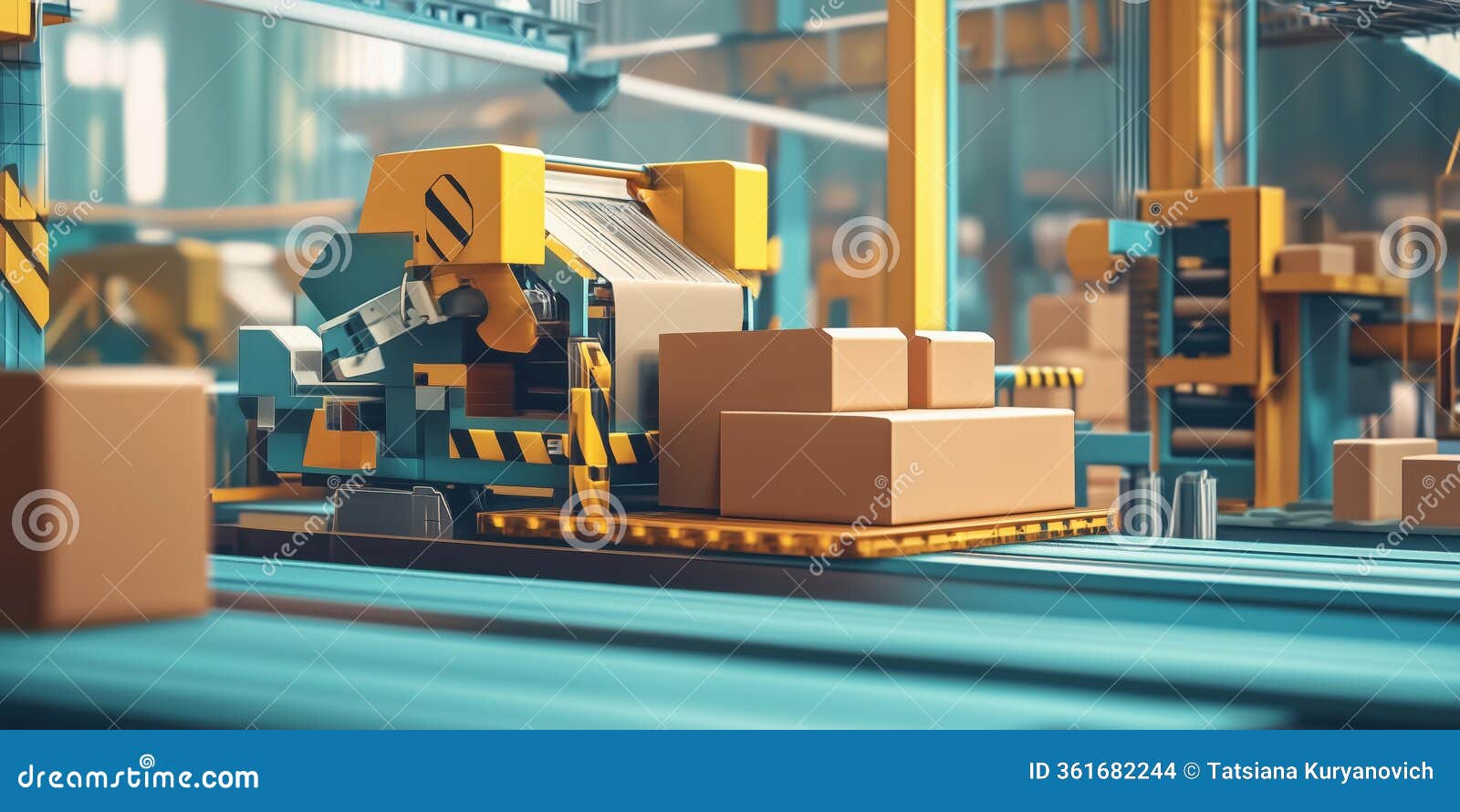 Automated Packaging Machinery in Modern Warehouse Environment with ...