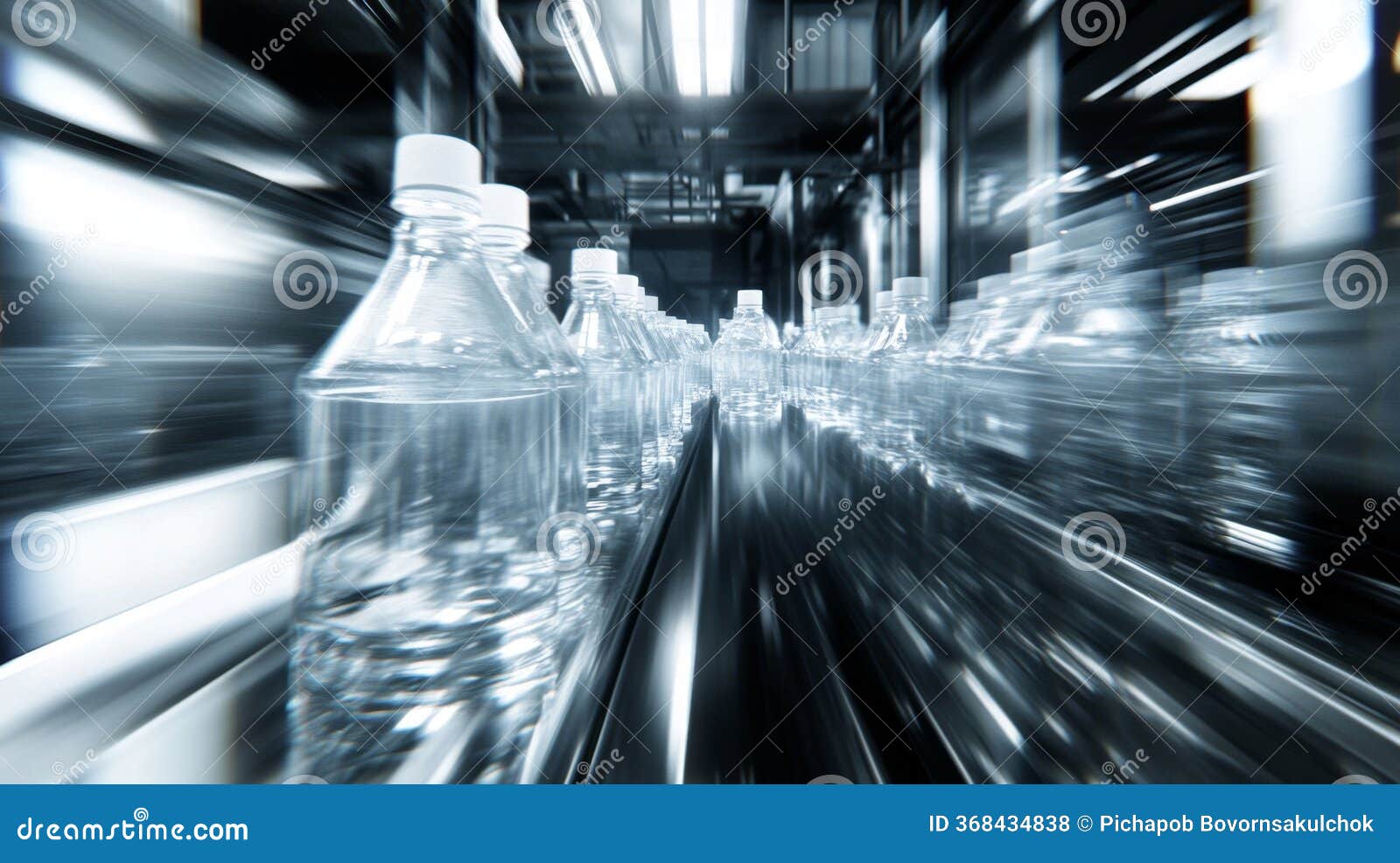 Automated Packaging Process Of Polyethylene Plastic Bottles Stock ...