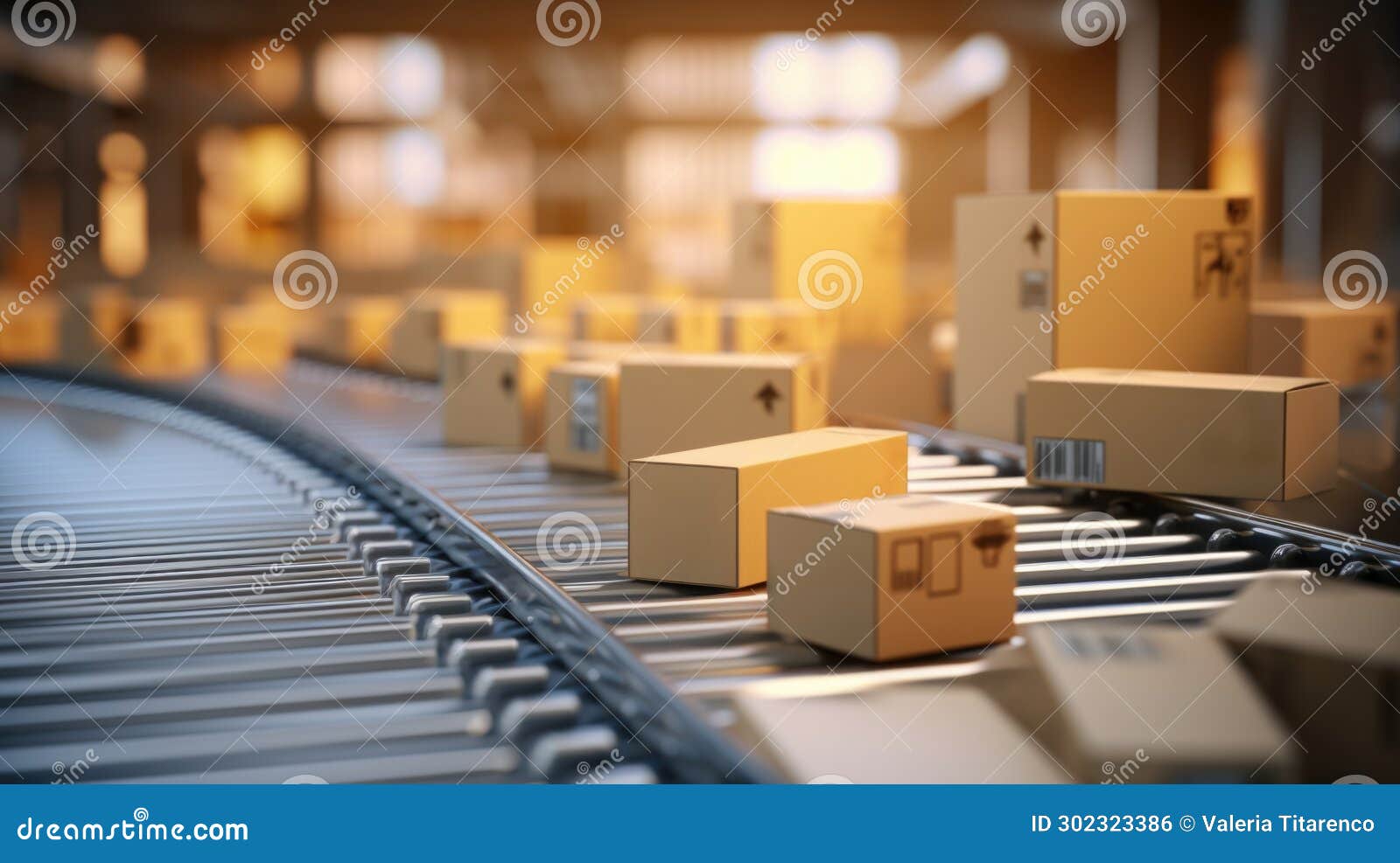 Automated Parcel Handling, a High-tech Sorting Center Stock Photo ...