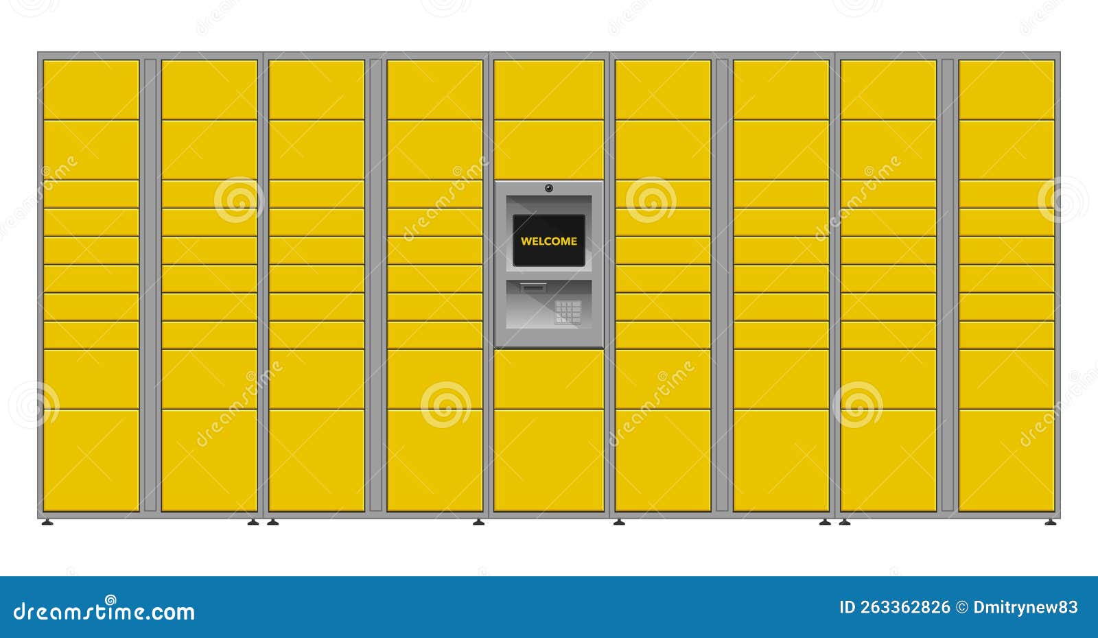 Parcel Locker With Multiple Compartments Isolated On A White Background ...