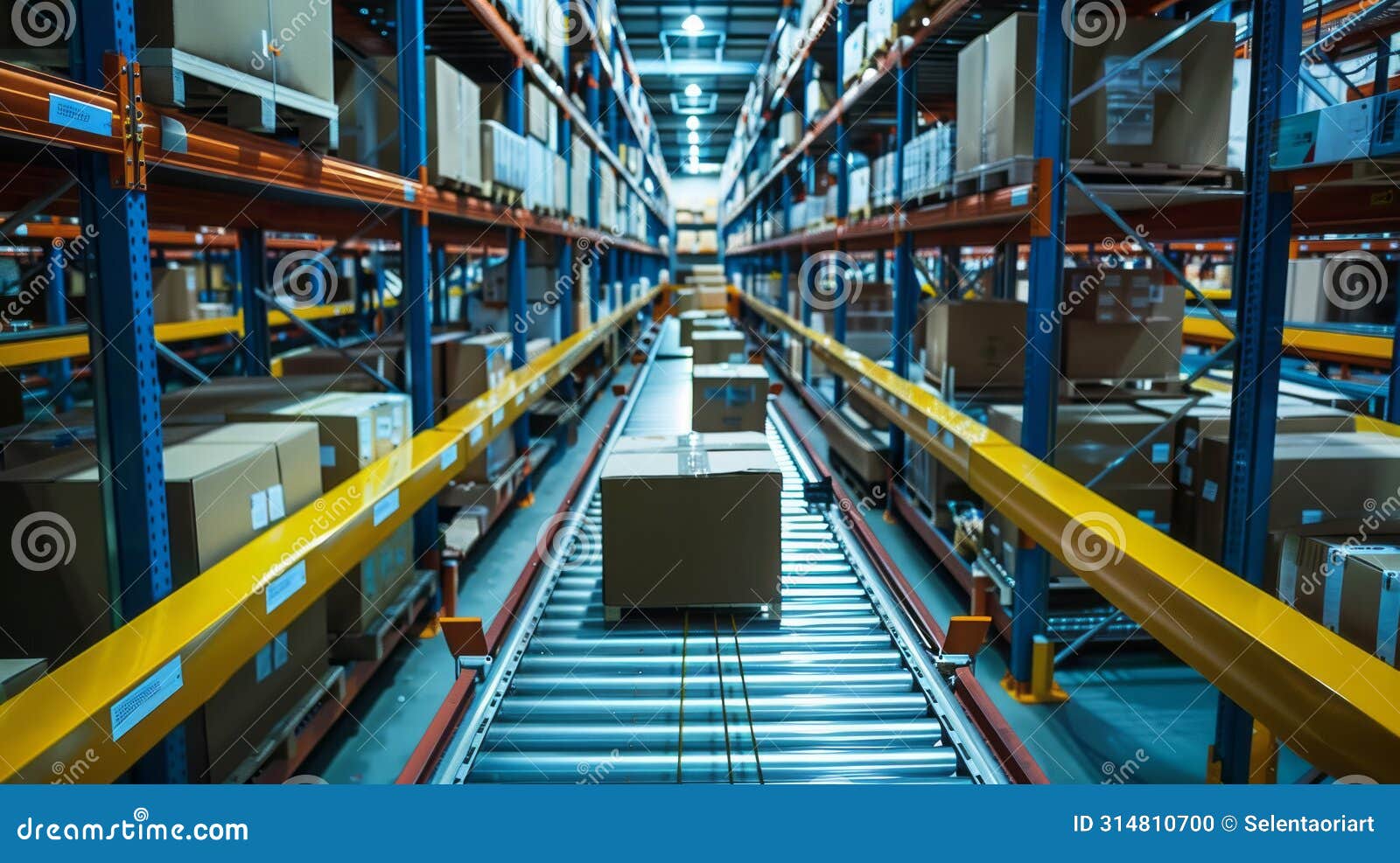 Automated Parts Distribution Center Stock Illustration - Illustration ...