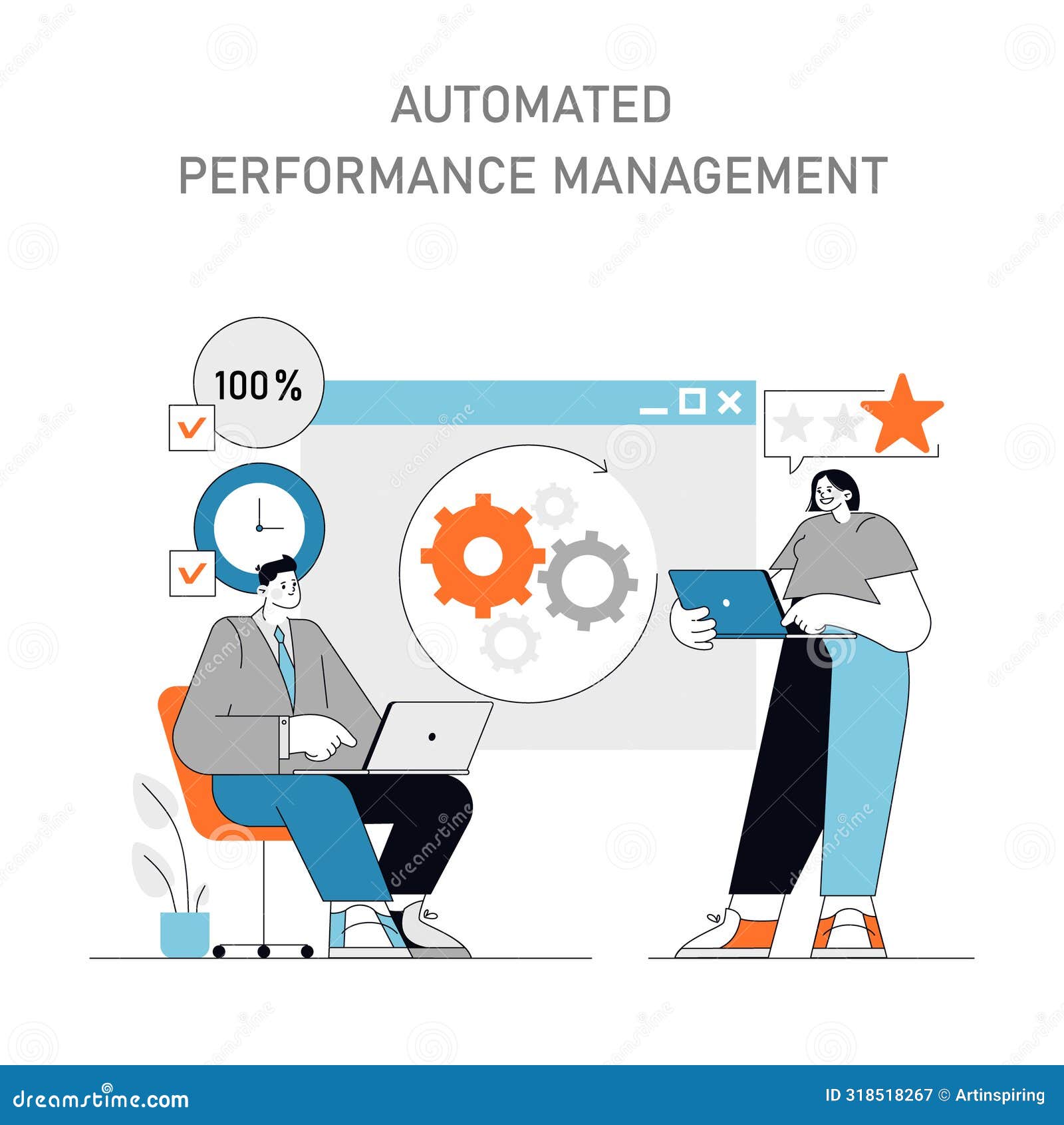 Automated Performance Management Concept Vector Stock Vector ...