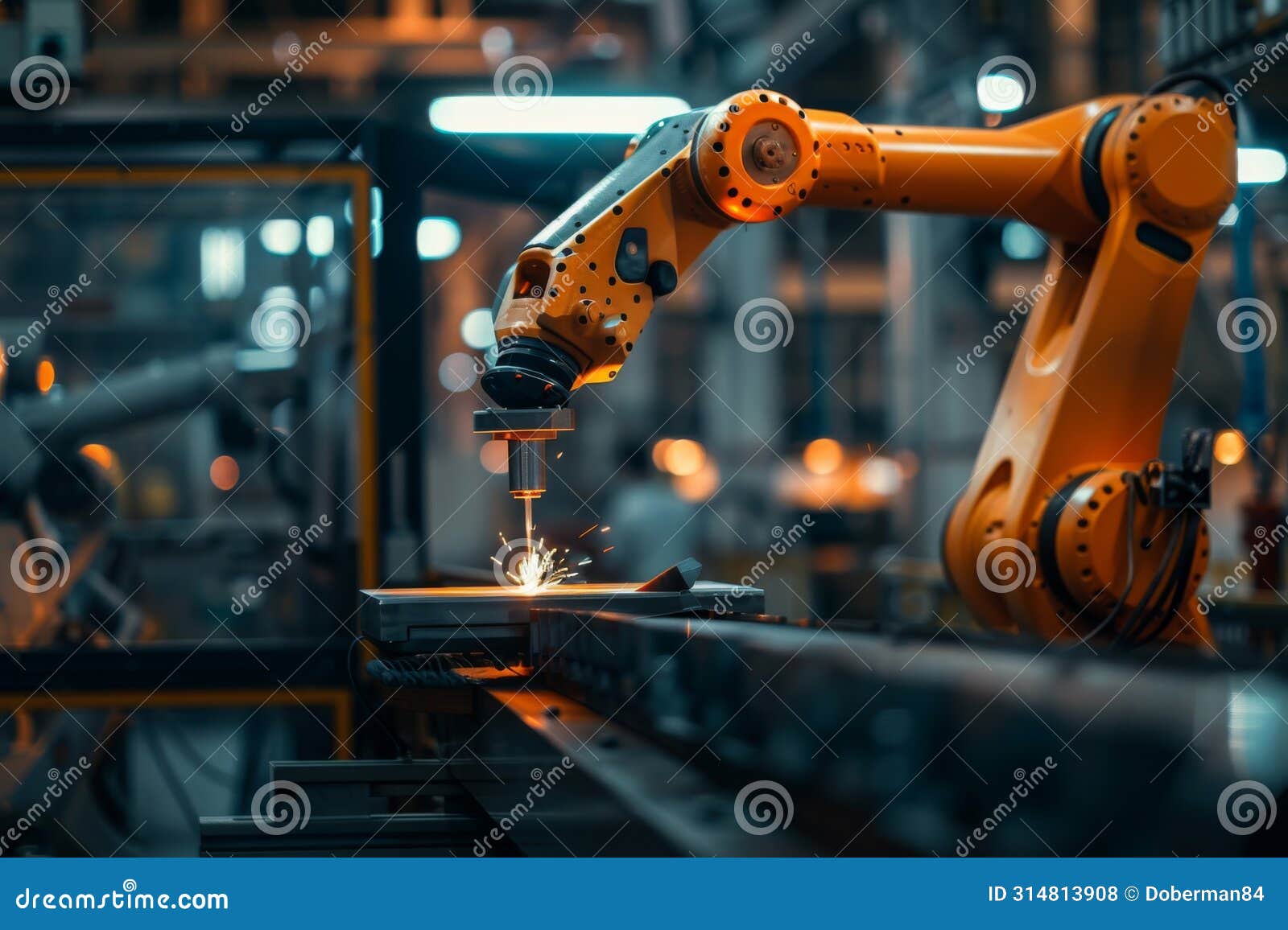 Automated Precision: a Robot Crafts Metal in an Advanced Industrial ...