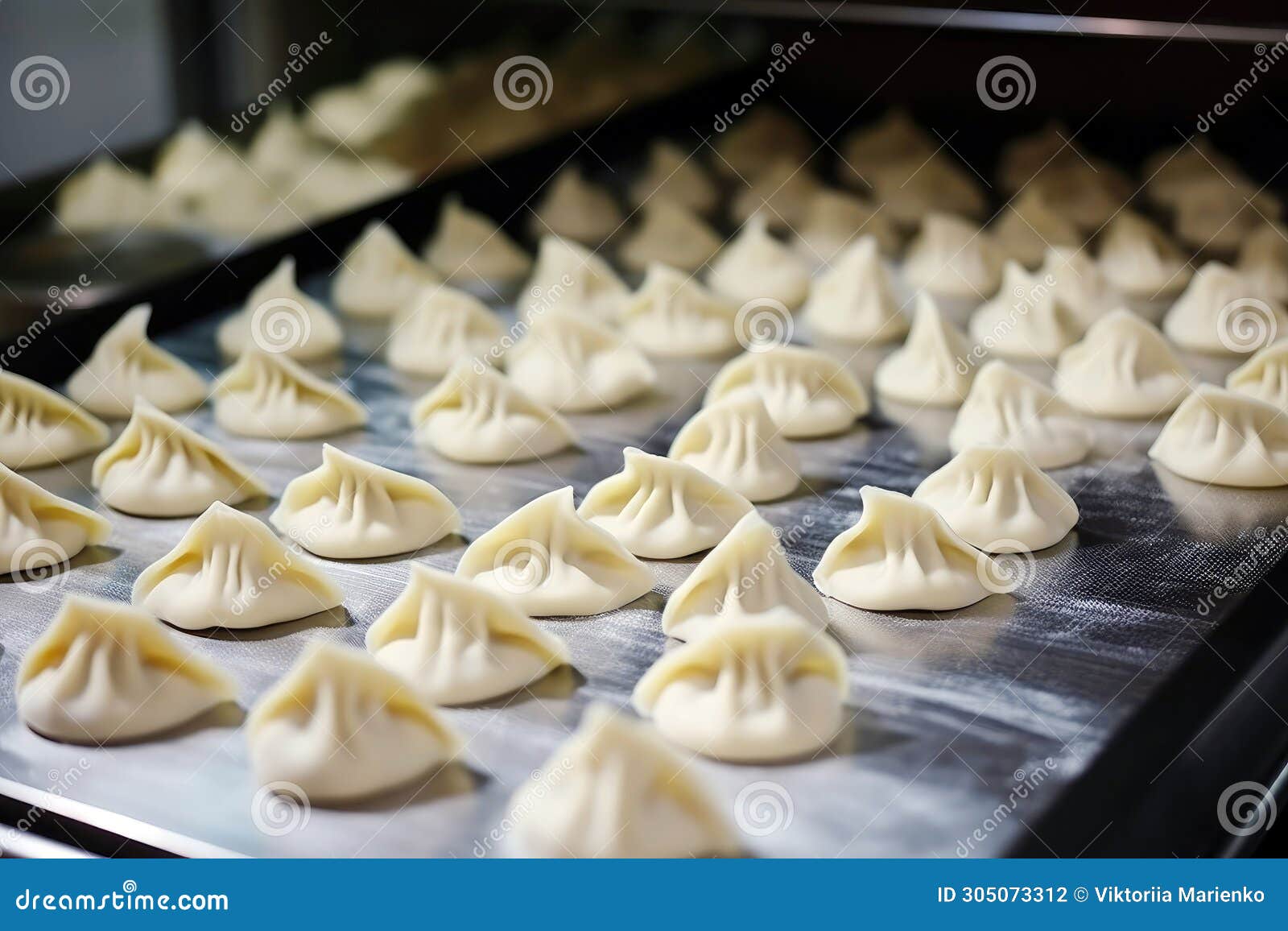 Automated Process of Making Dumplings on a Conveyor Stock Photo - Image ...