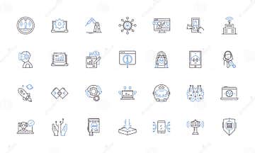 Automated Processes Line Icons Collection. Robotics, Algorithms, Efficiency, Streamlined ...