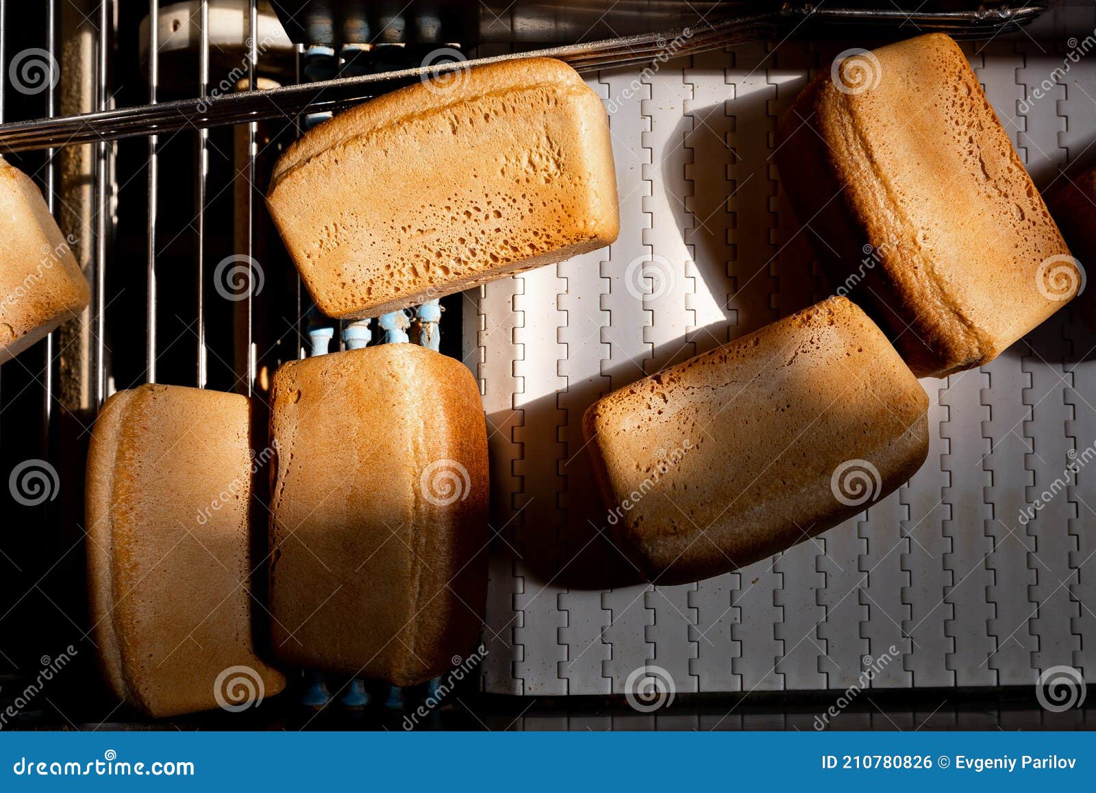 Automated Production Line Bakery Fresh Hot Baked Breads Stock Photo ...