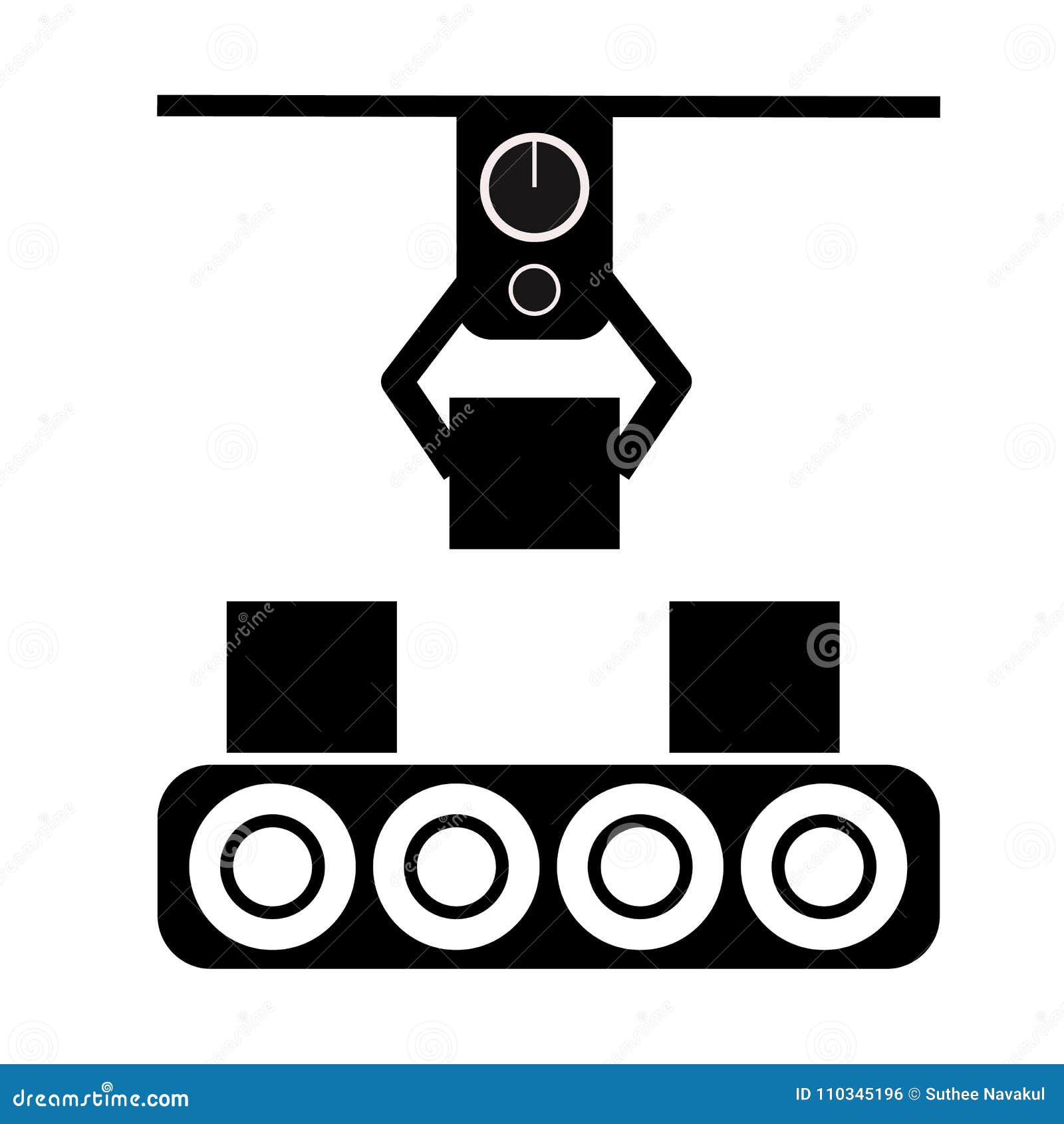 Automated Production Line. Factory Floor With Conveyor And Various ...