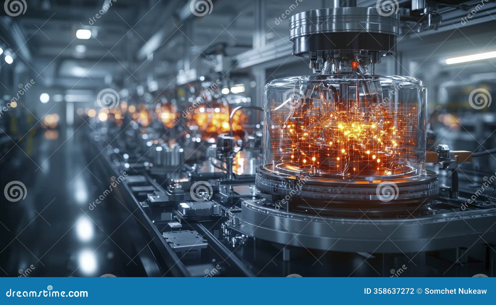 Automated Production Line Showcasing Data Visualization in a High-tech ...