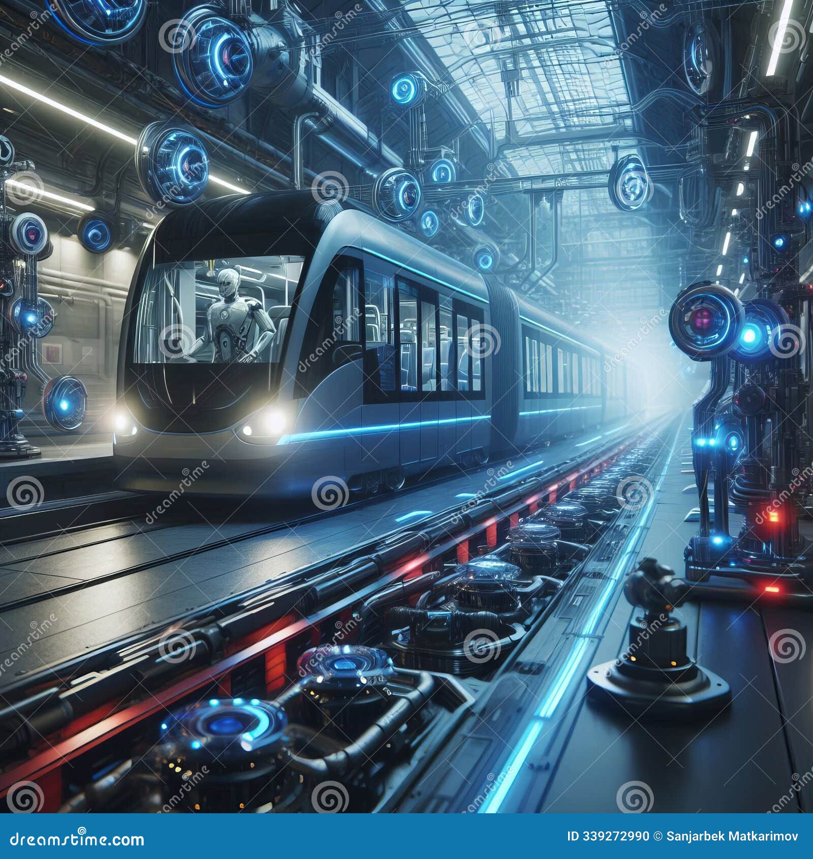 Automated Public Transportation Maintenance Buses Trains and Tra Stock ...