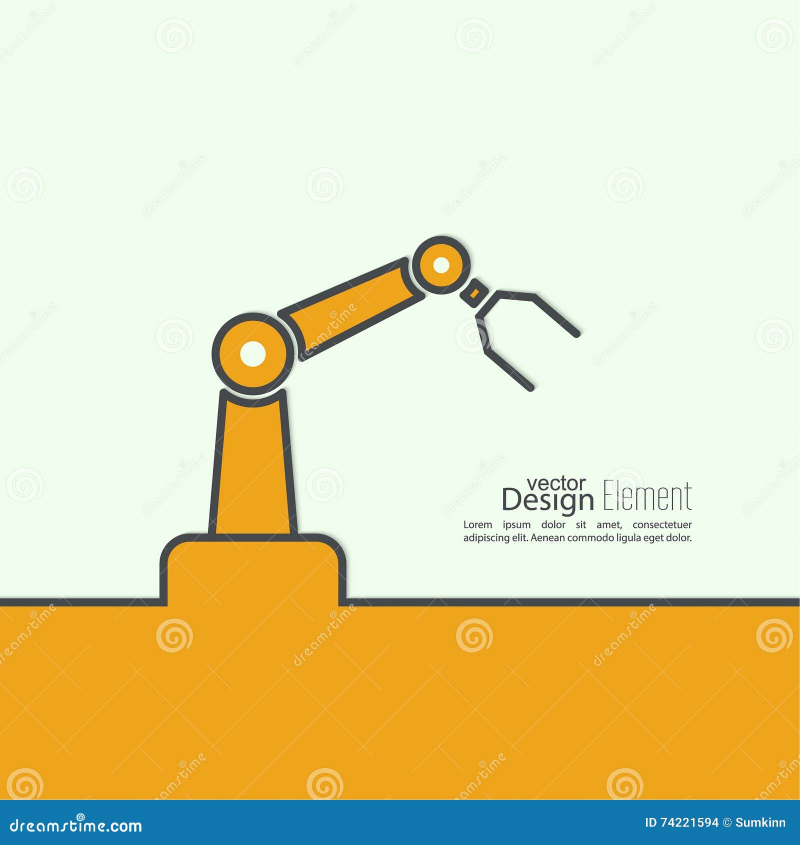 Automated robot arm. stock vector. Illustration of assembly - 74221594
