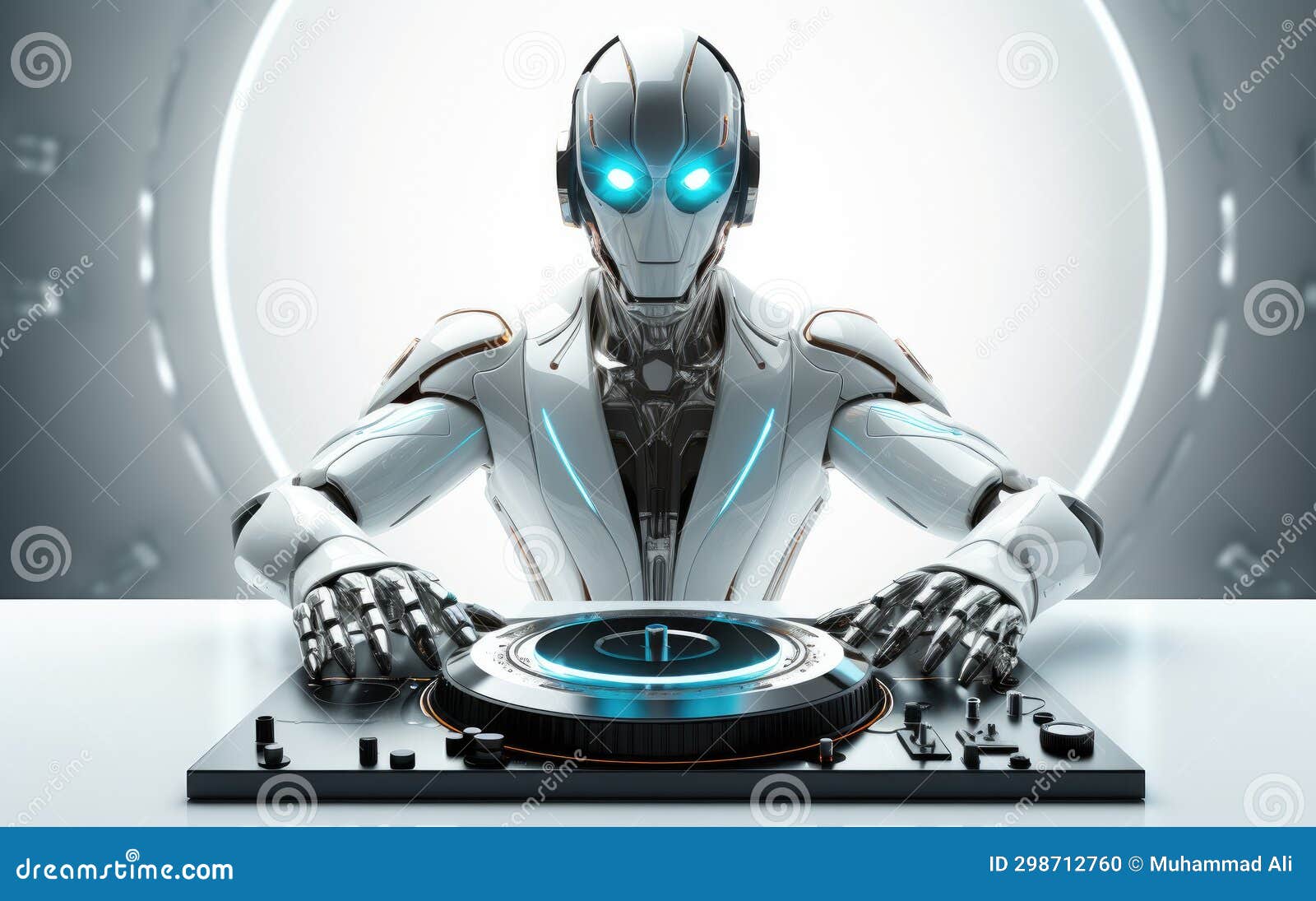 Automated Robot Assistant on White Background Stock Photo - Image of ...