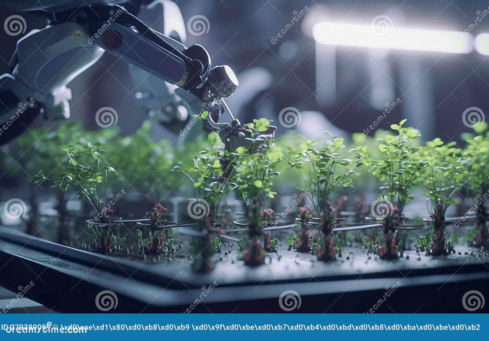 An Automated Robot Crosses the Stems of Plants. Generative AI Stock ...