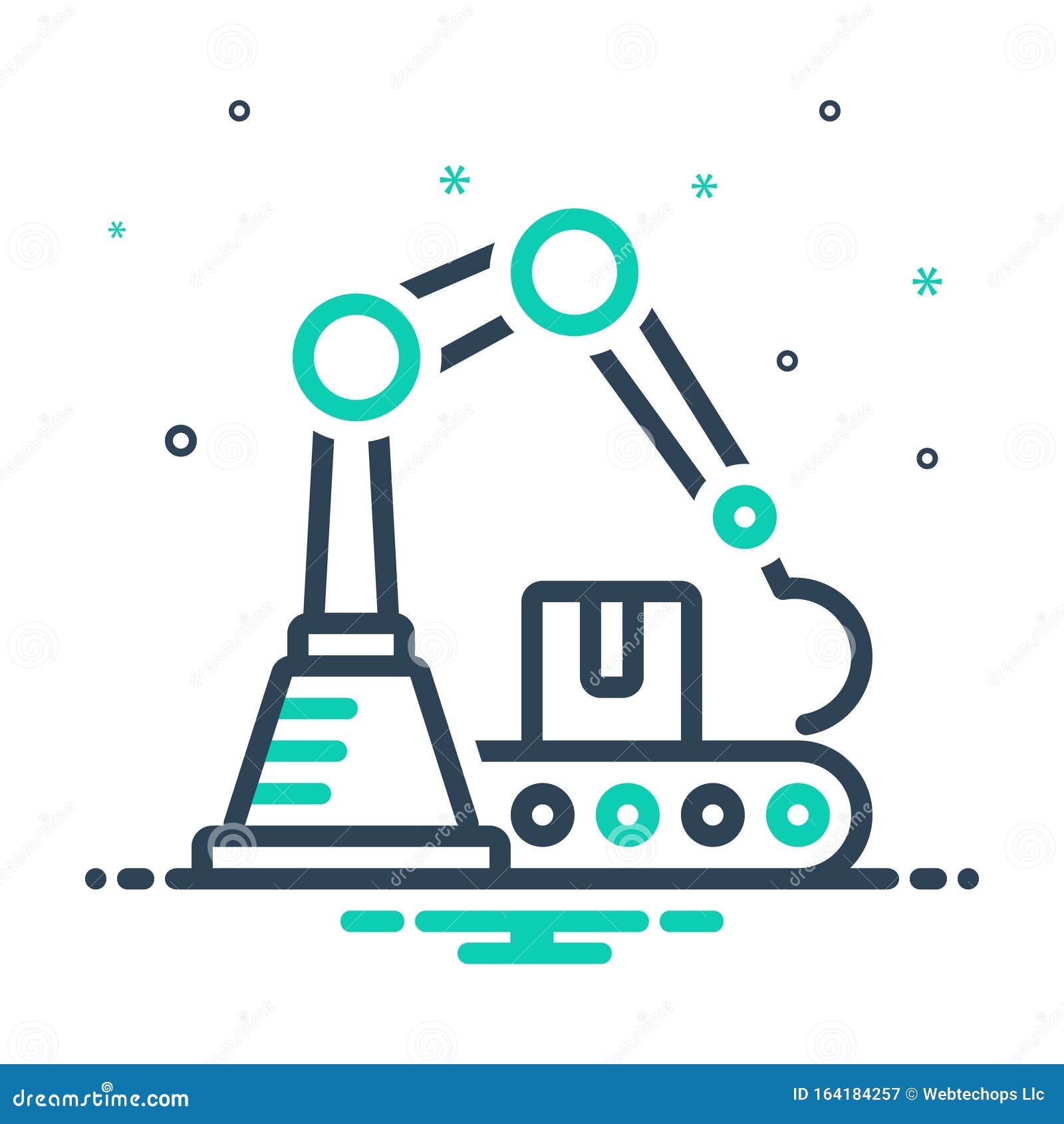 Mix Icon for Automated Robotic Arm, Manufacturing and Loader Stock ...