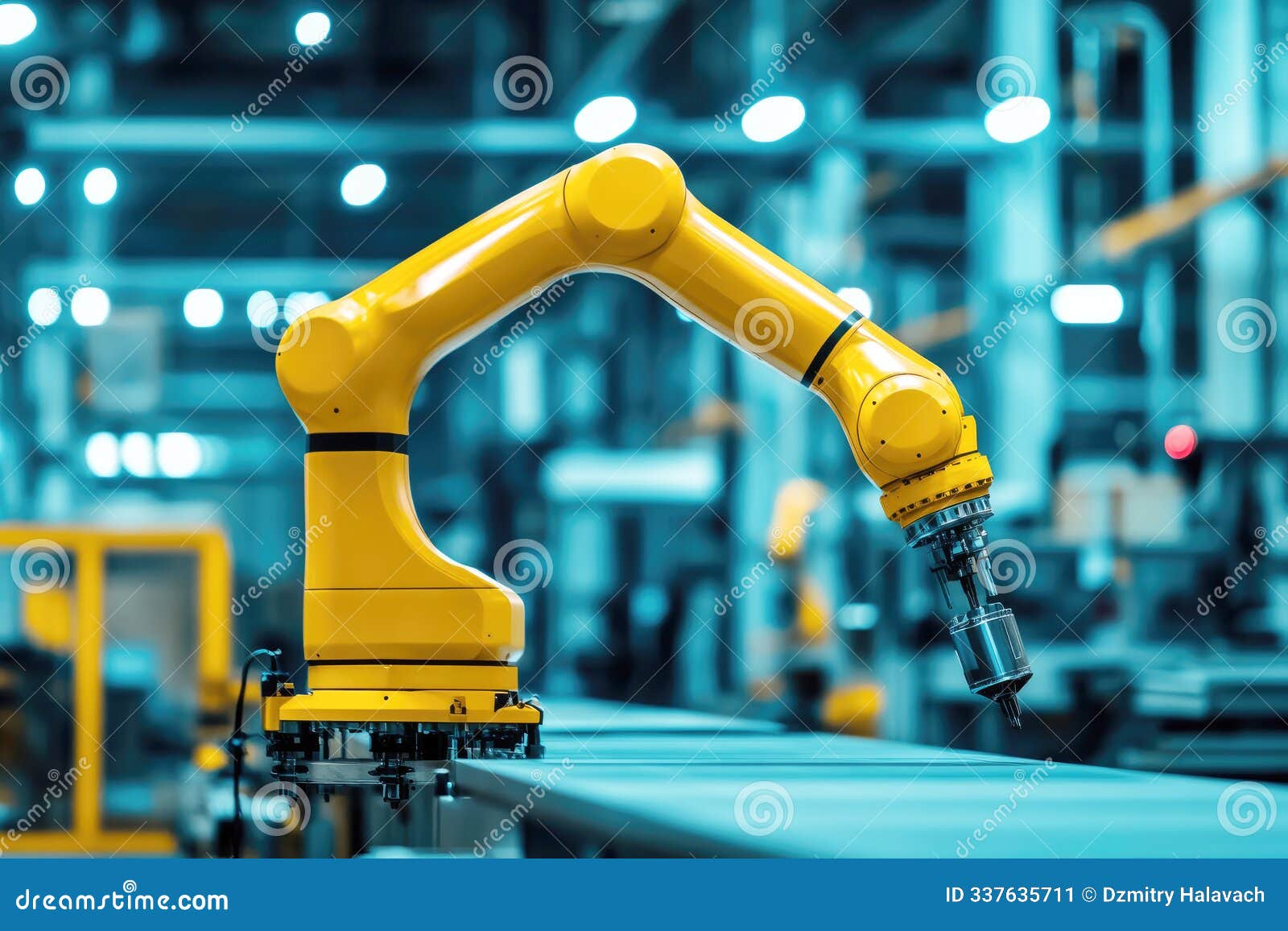 Automated Robotic Arm in Modern Industrial Environment Stock Image ...