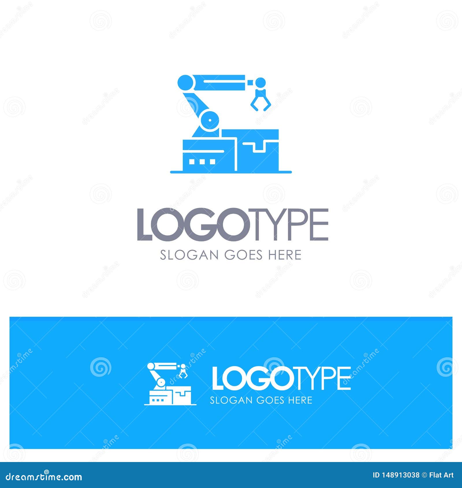 Automated, Robotic, Arm, Technology Blue Solid Logo with Place for ...