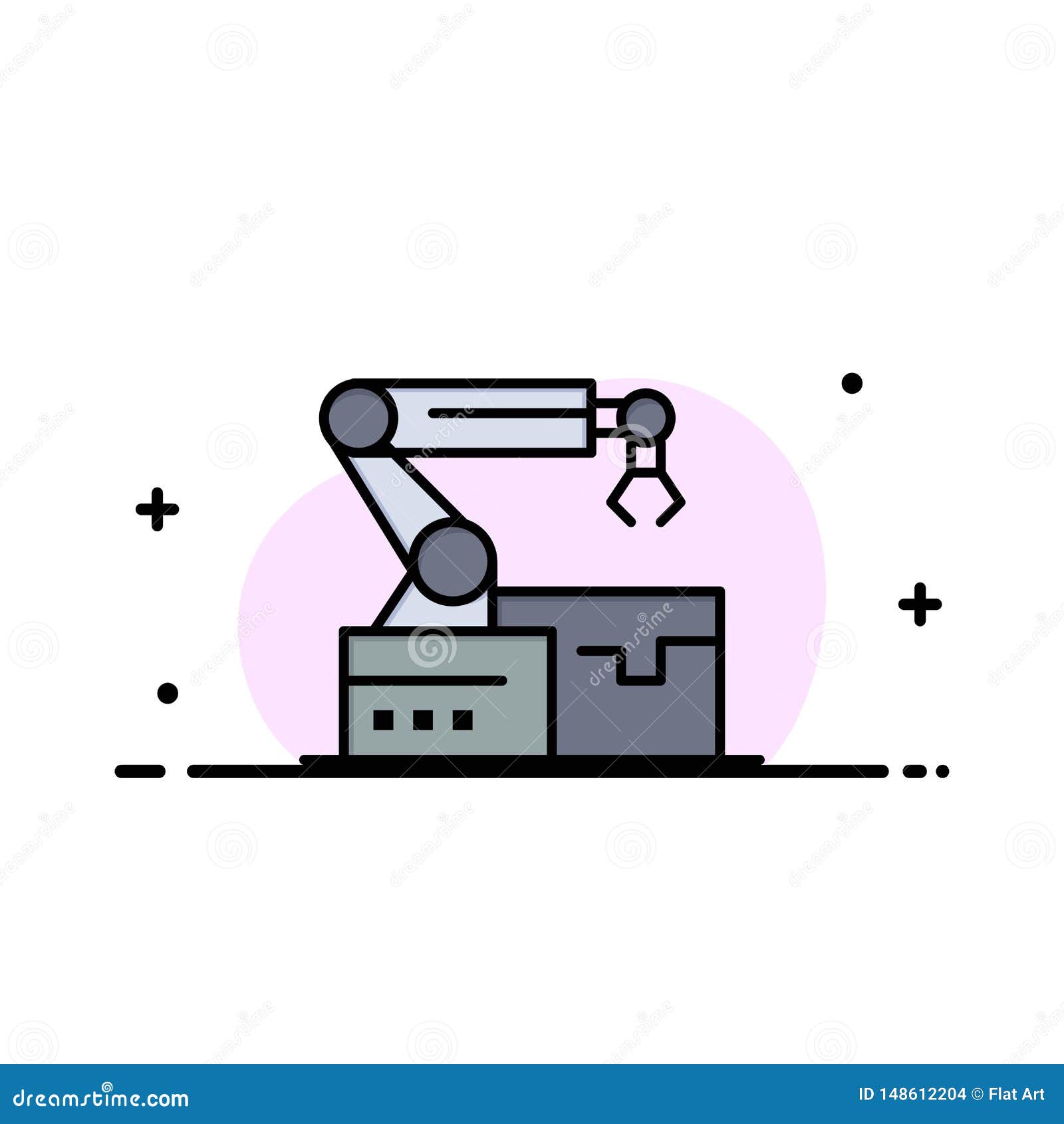 Automated, Robotic, Arm, Technology Business Flat Line Filled Icon ...