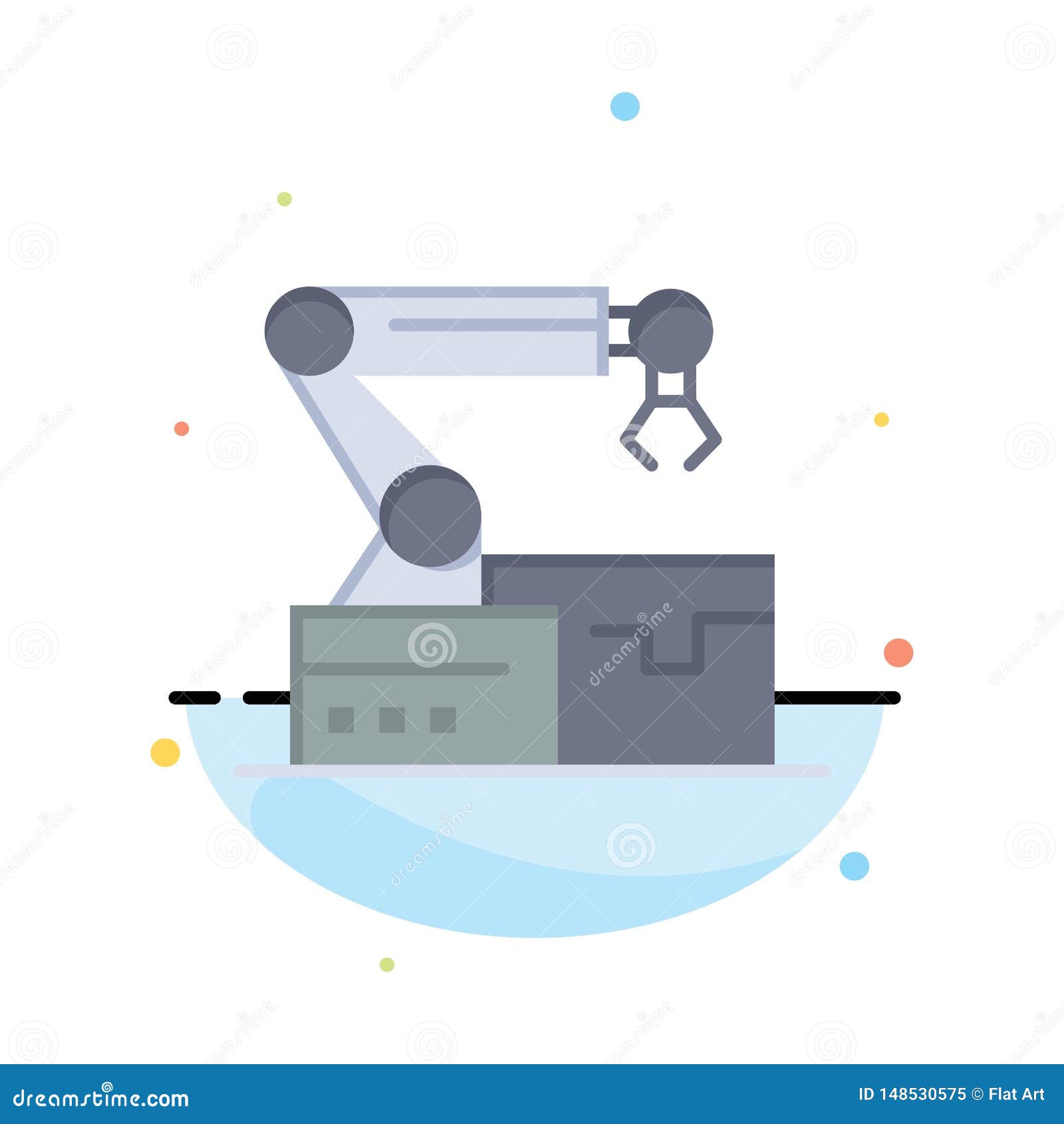 Automated, Robotic, Arm, Technology Business Logo Template. Flat Color ...