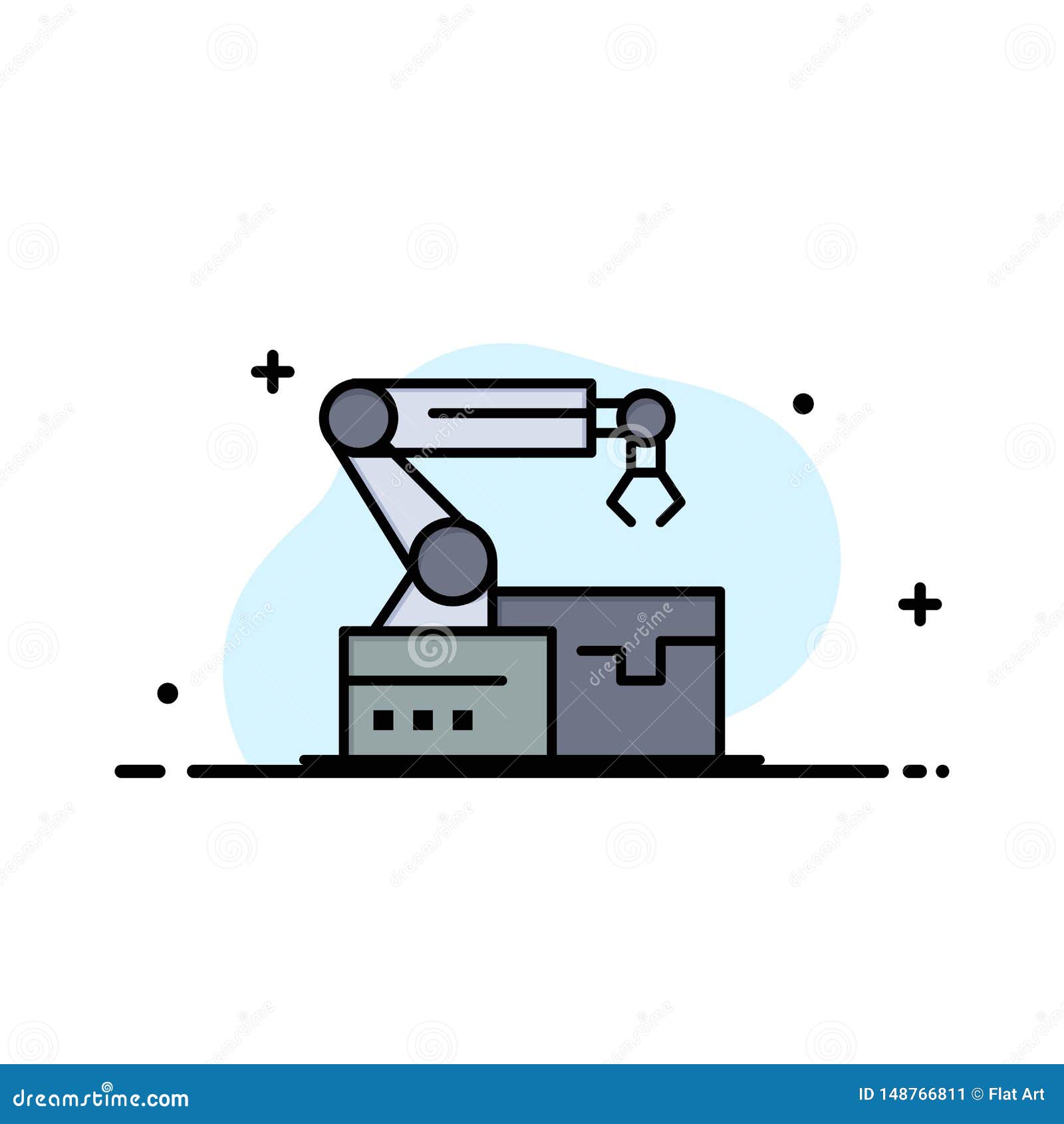 Automated, Robotic, Arm, Technology Business Logo Template. Flat Color ...