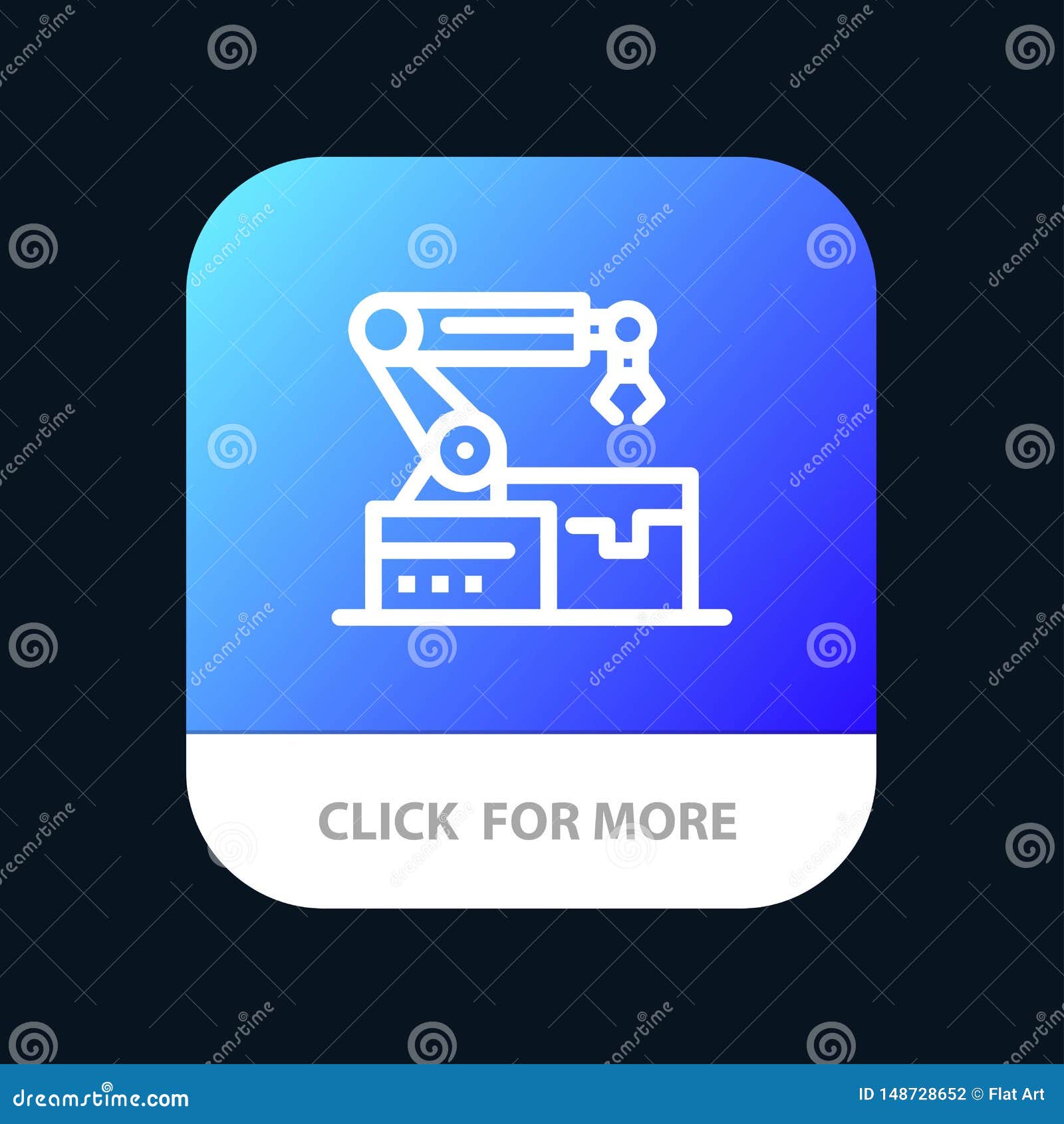 Automated, Robotic, Arm, Technology Mobile App Button. Android and IOS ...