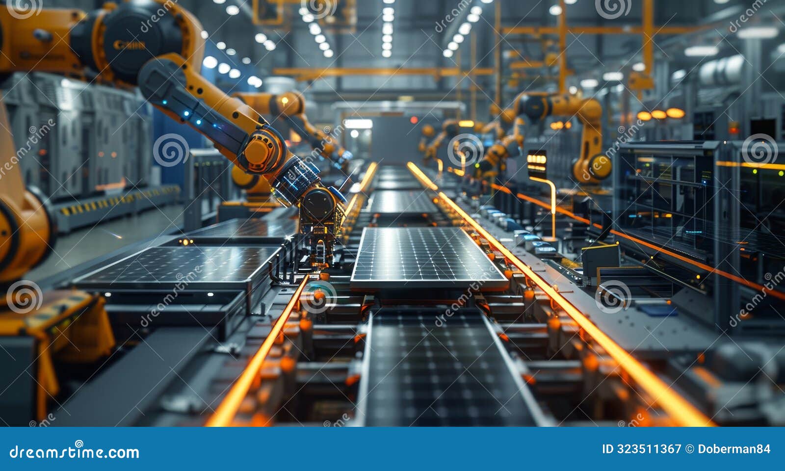Automated Robotic Arms Assembling Solar Panels on a High-tech ...