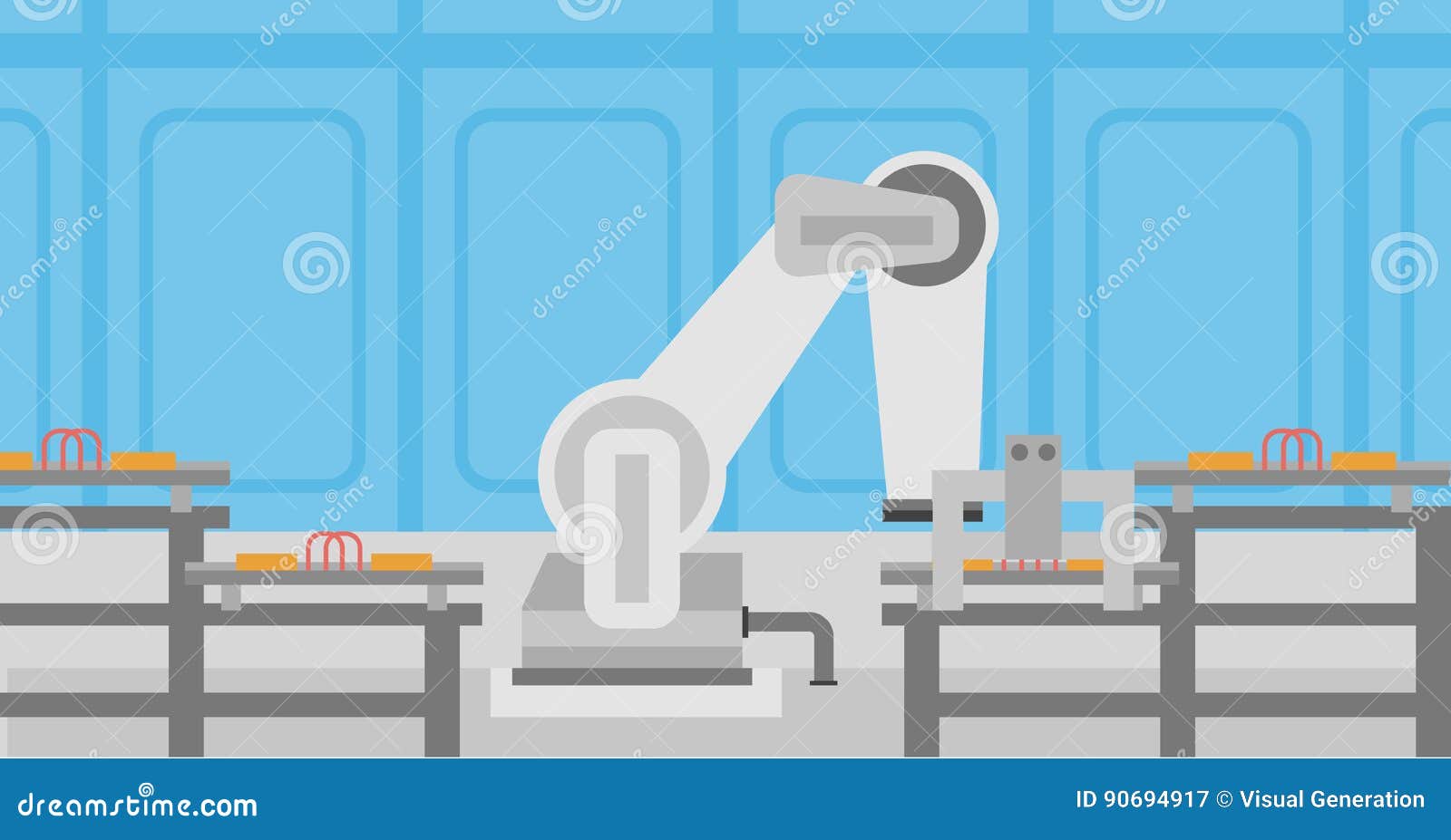 Automated Robotic Conveyor Belt. Cartoon Vector | CartoonDealer.com ...