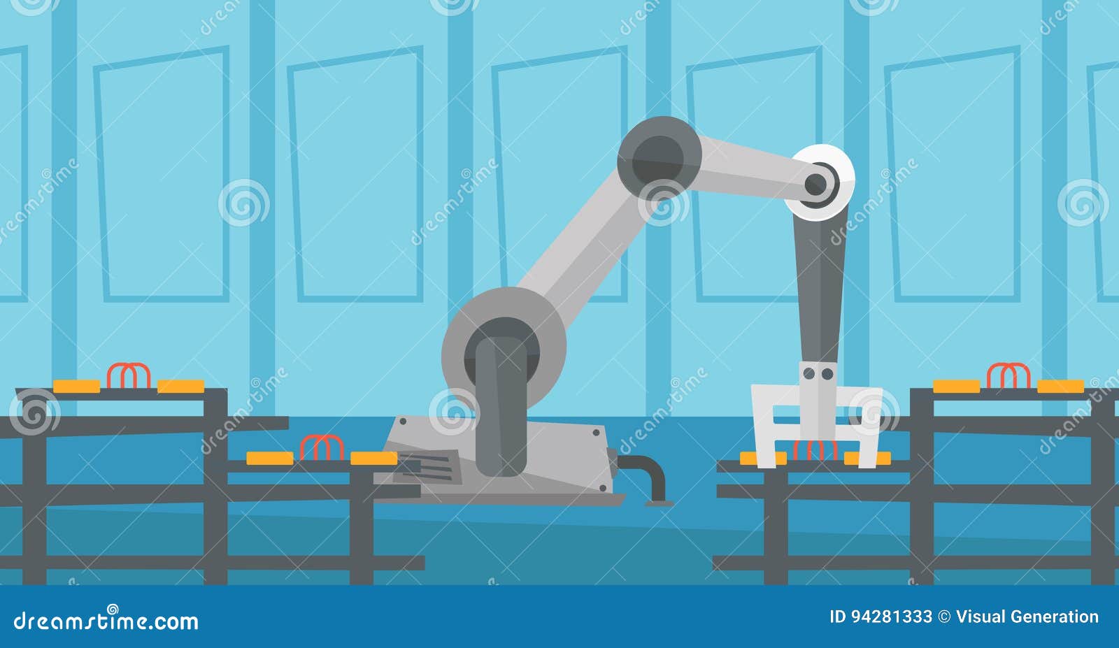 Automated Robotic Conveyor Belt. Stock Vector - Illustration of ... Automated Robotic Conveyor Belt. Stock Vector - Illustration of ...