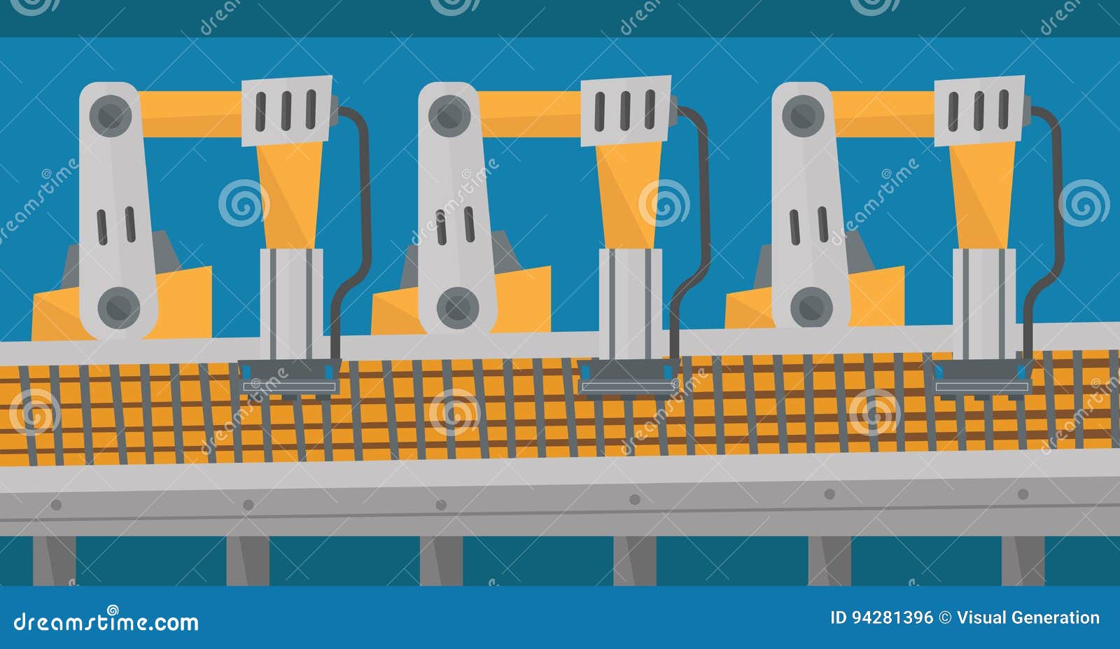 Automated Robotic Conveyor Belt. Cartoon Vector | CartoonDealer.com ...