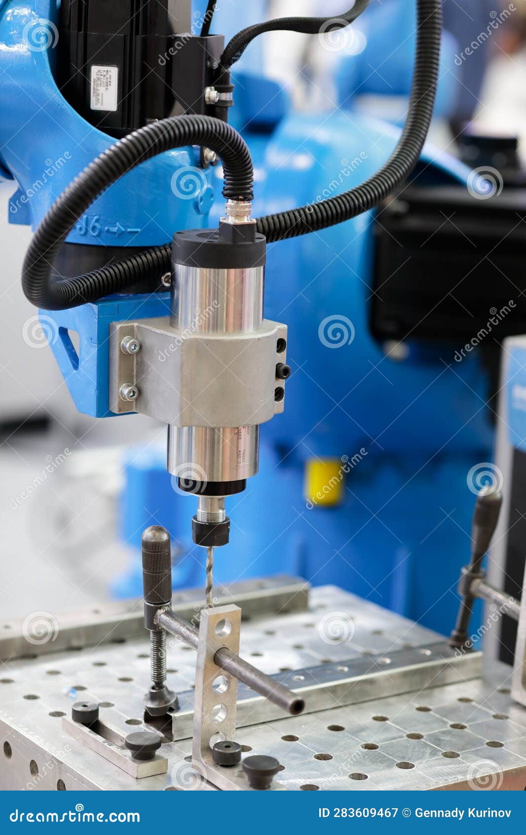 Automated Robotic Drilling and Tapping Machine Stock Image - Image of ...