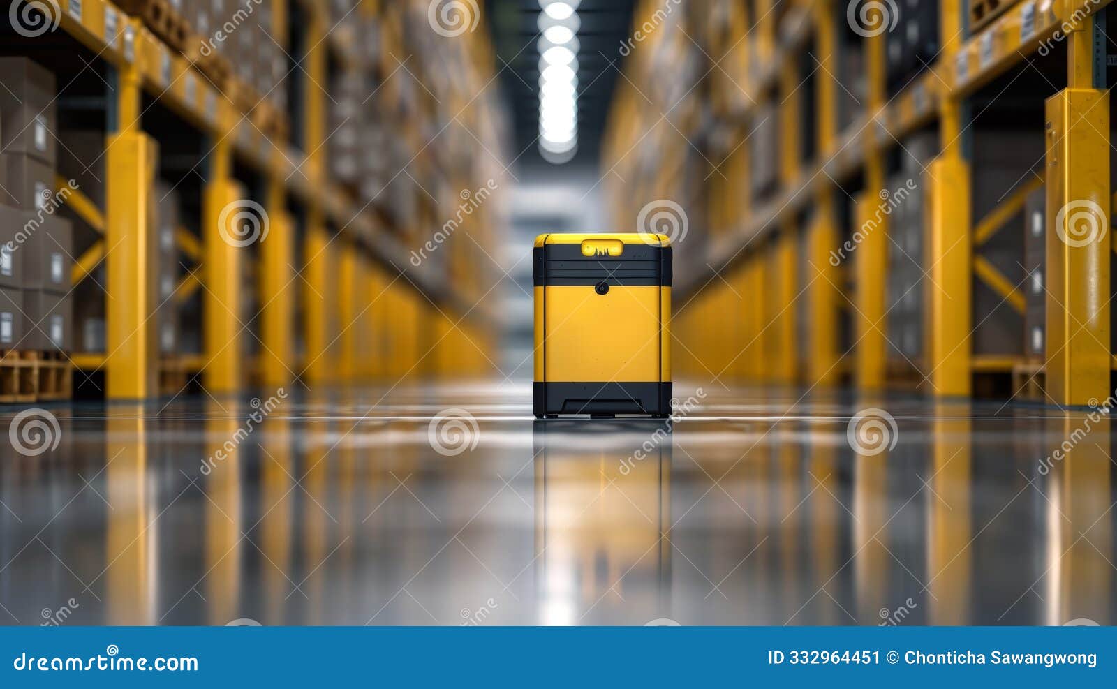 Automated Robotic System in a Warehouse Aisle Demonstrating Advanced ...