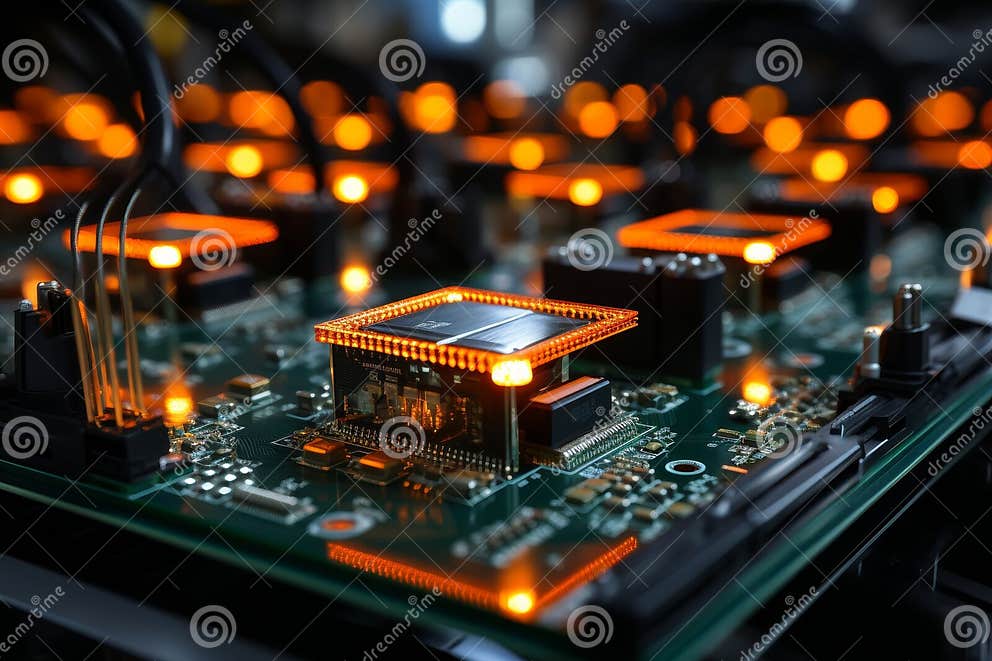 Automated Robotics Assembly Line Crafting Microcircuits in a Modern ...