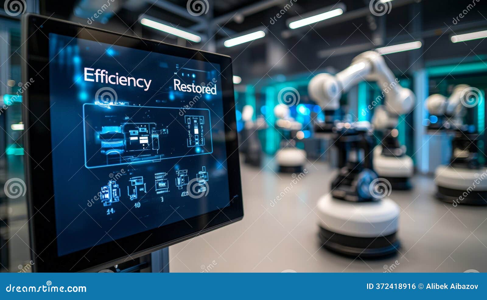 Automated Robotics Assembly Line Crafting Microcircuits In A Modern ...