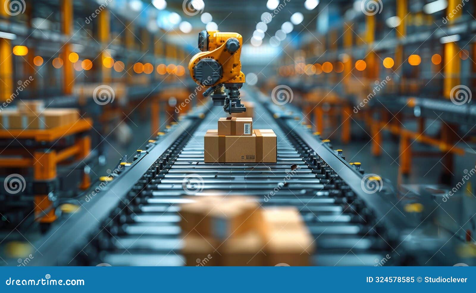 Automated Robotics in Modern Warehouse Operations, Generative AI Stock ...