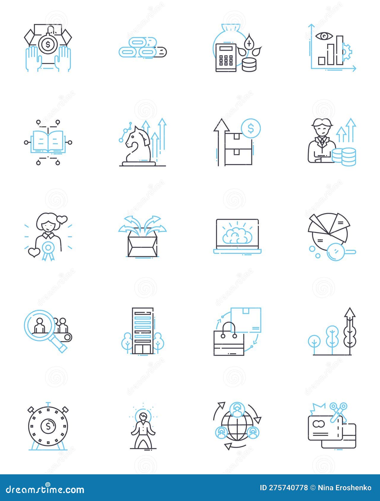 Automated Robots Linear Icons Set. Robotics, Automation, Mechanization, Artificial Intelligence ...