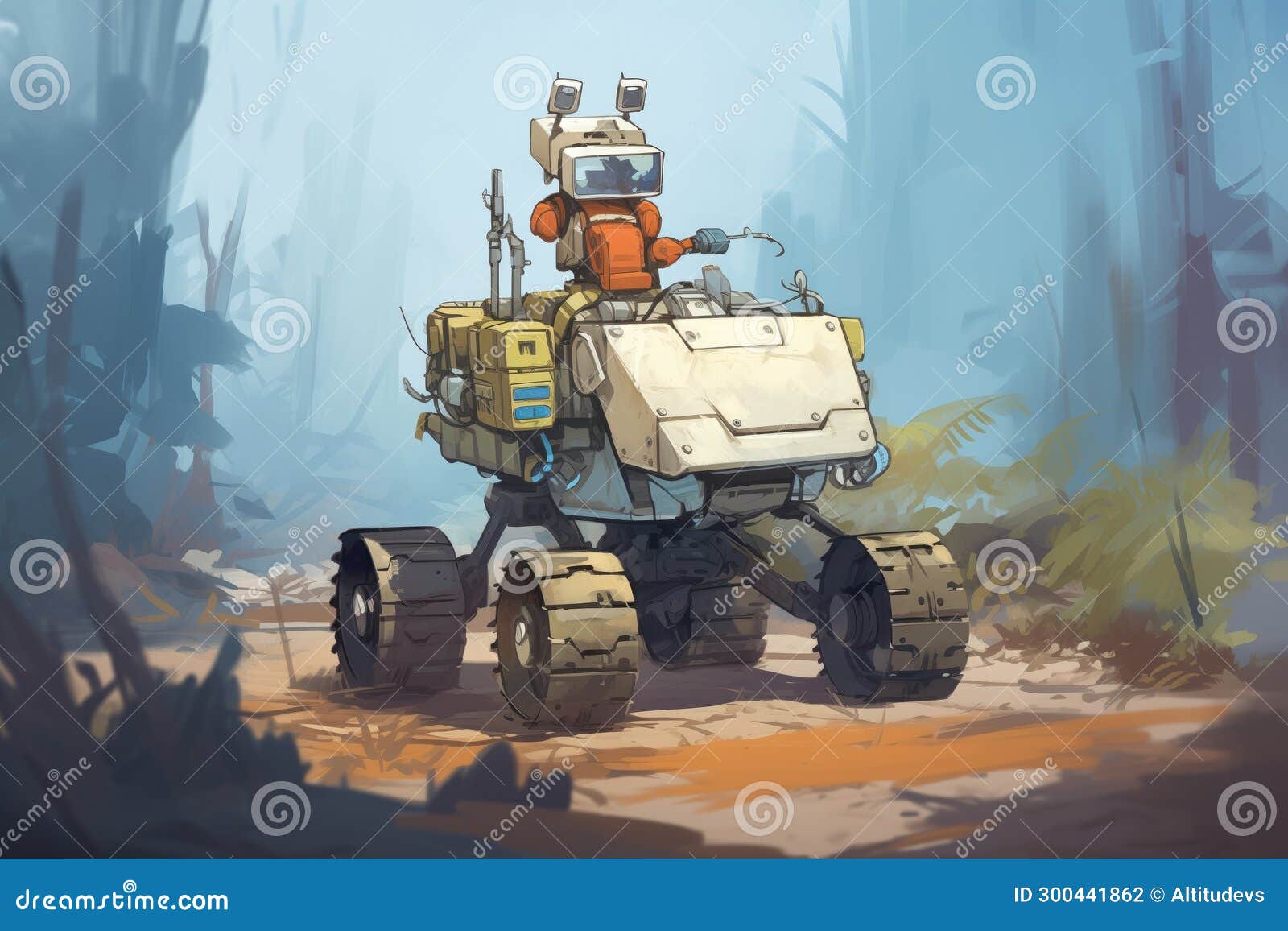 Automated Rover Patrolling for Colony Security Stock Photo - Image of ...