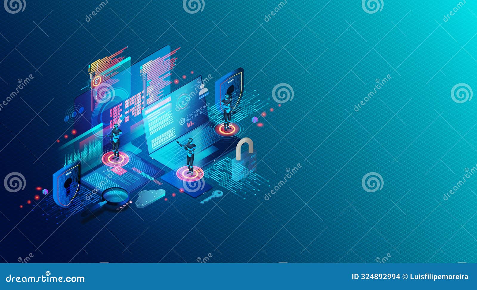 Automated Security Orchestration Concept - 3D Illustration Stock ...
