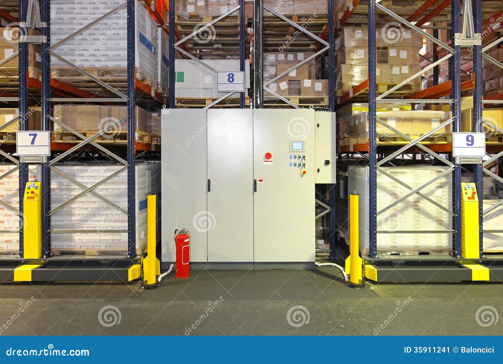 Automated shelving system stock image. Image of equipment - 35911241