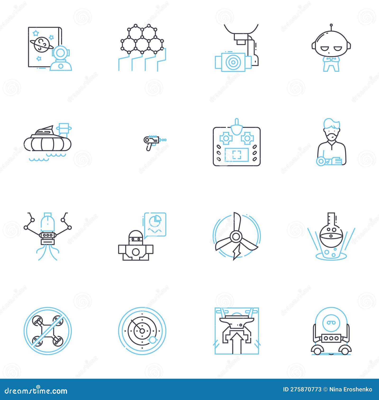 Automated Shipping Linear Icons Set. Efficiency , Accuracy ...
