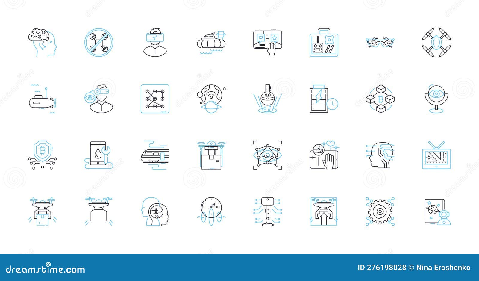 Automated Shipping Linear Icons Set. Efficiency , Accuracy ...