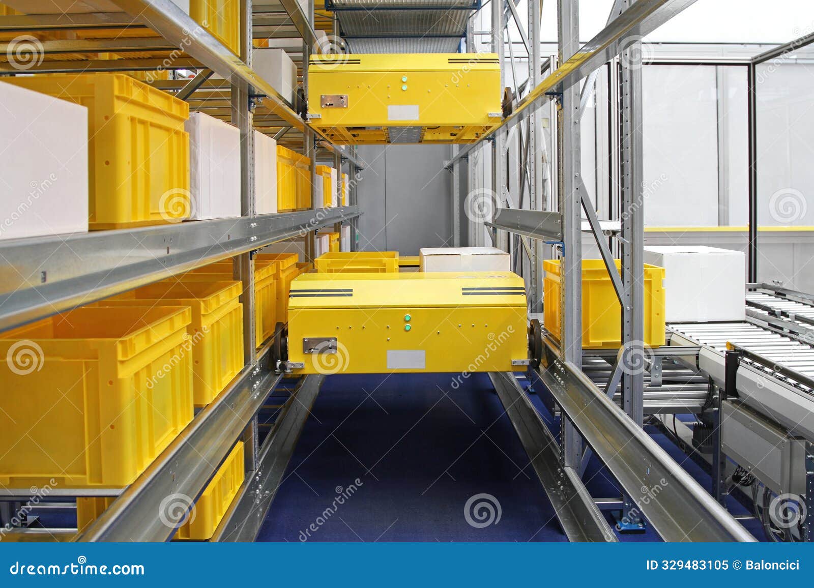 Automated Shuttle System Warehouse Stock Image - Image of shuttle ...