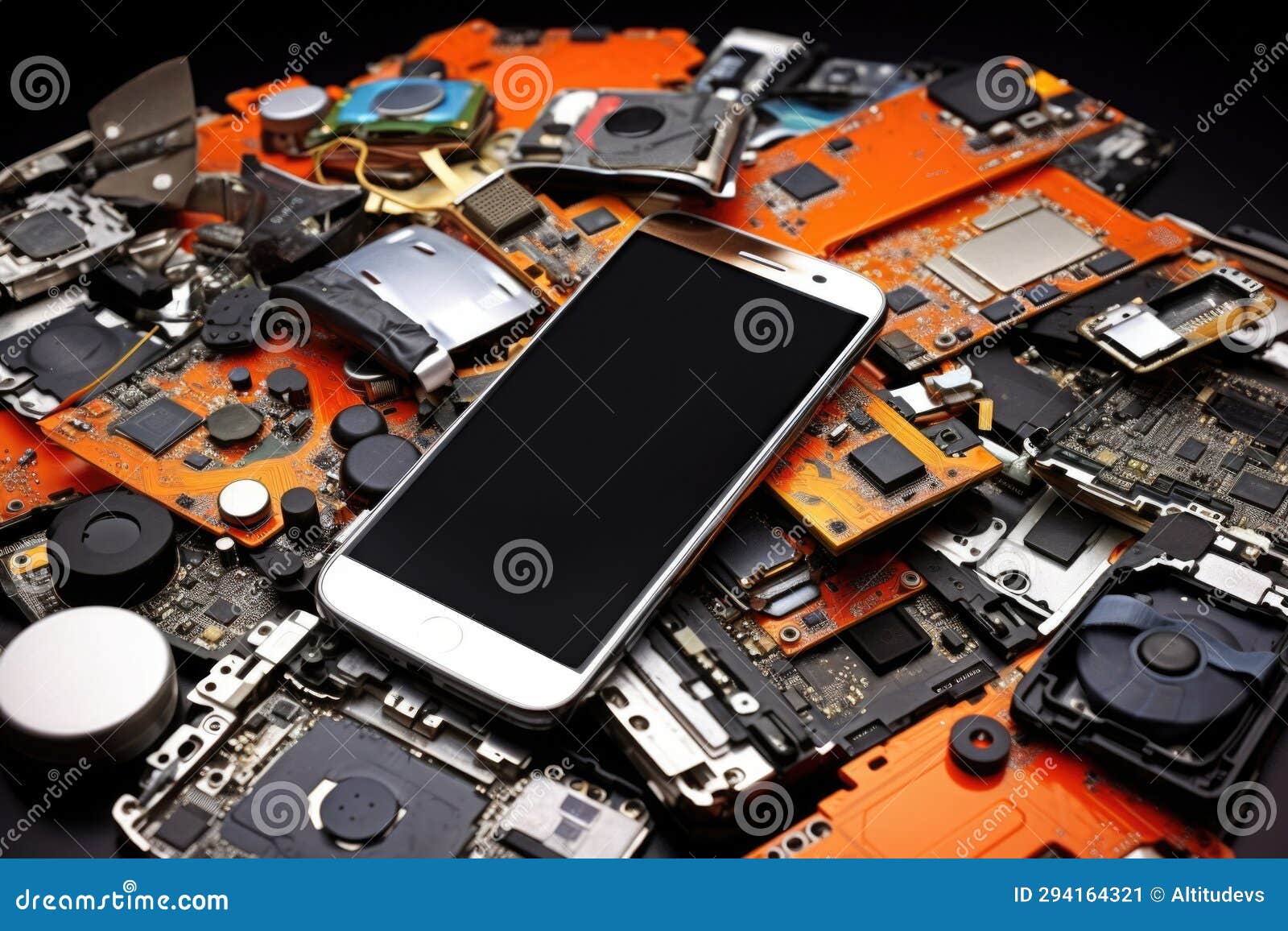 Automated of Smartphone Components Stock Illustration - Illustration of ...