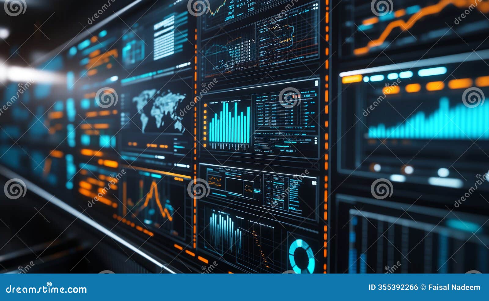 Futuristic Digital Dashboard Interface Technology Screens Data ...