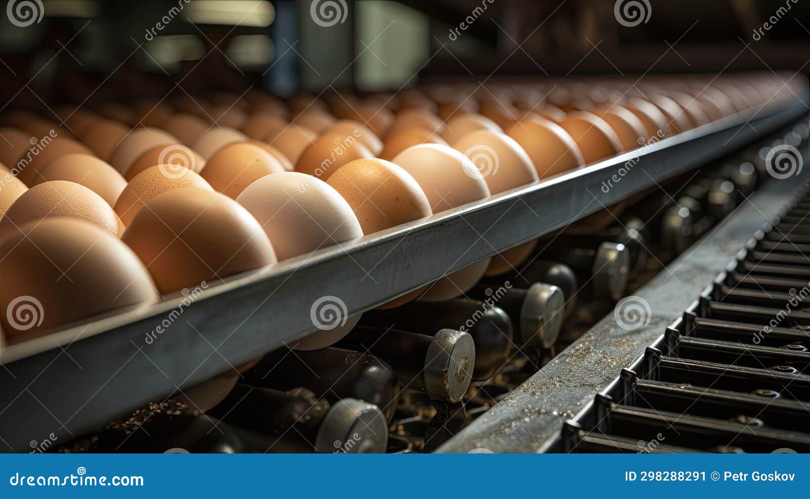 Automated Sorting of Raw and Fresh Chicken Eggs Stock Image - Image of ...