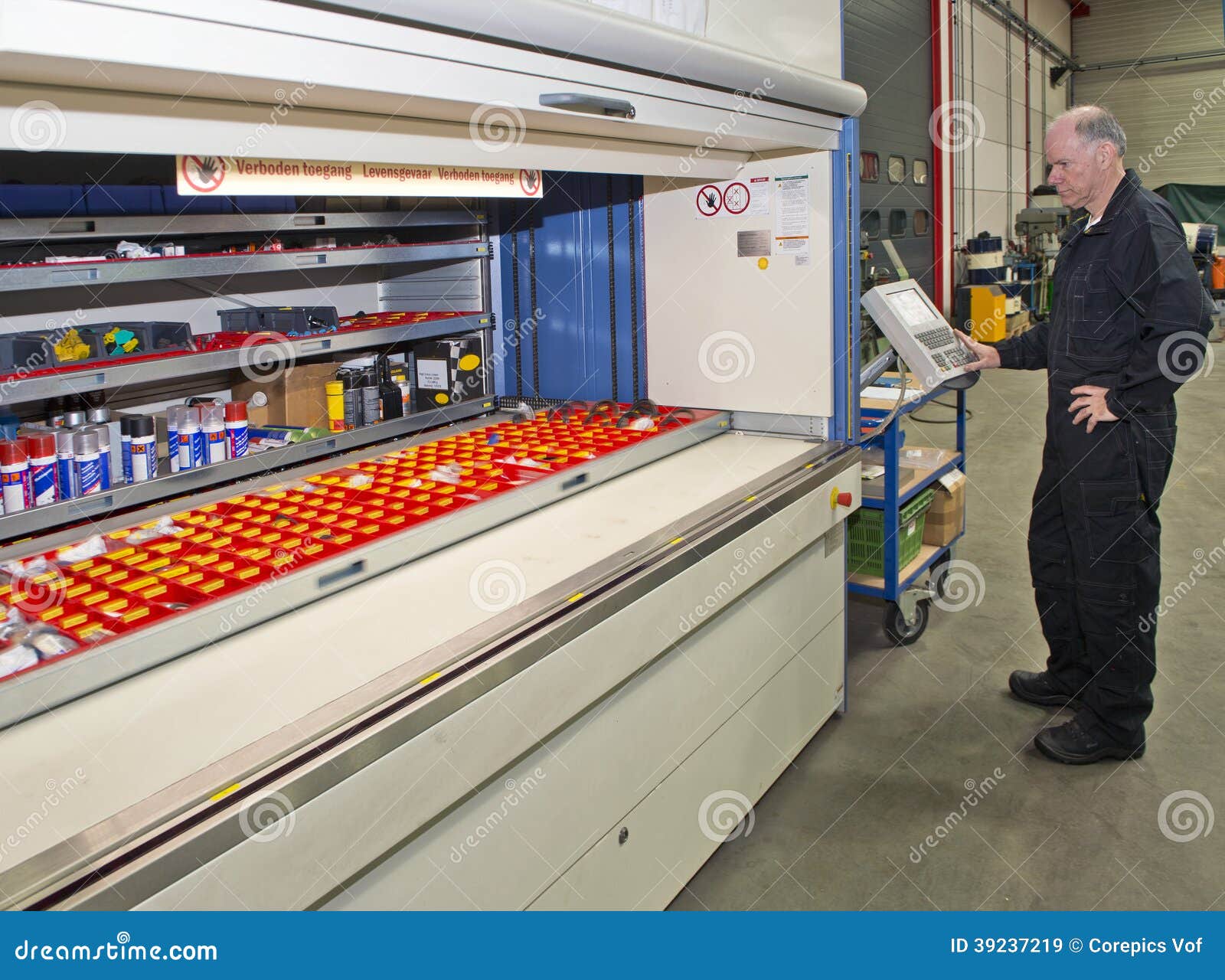 Automated storage cabinet stock image. Image of organized - 39237219