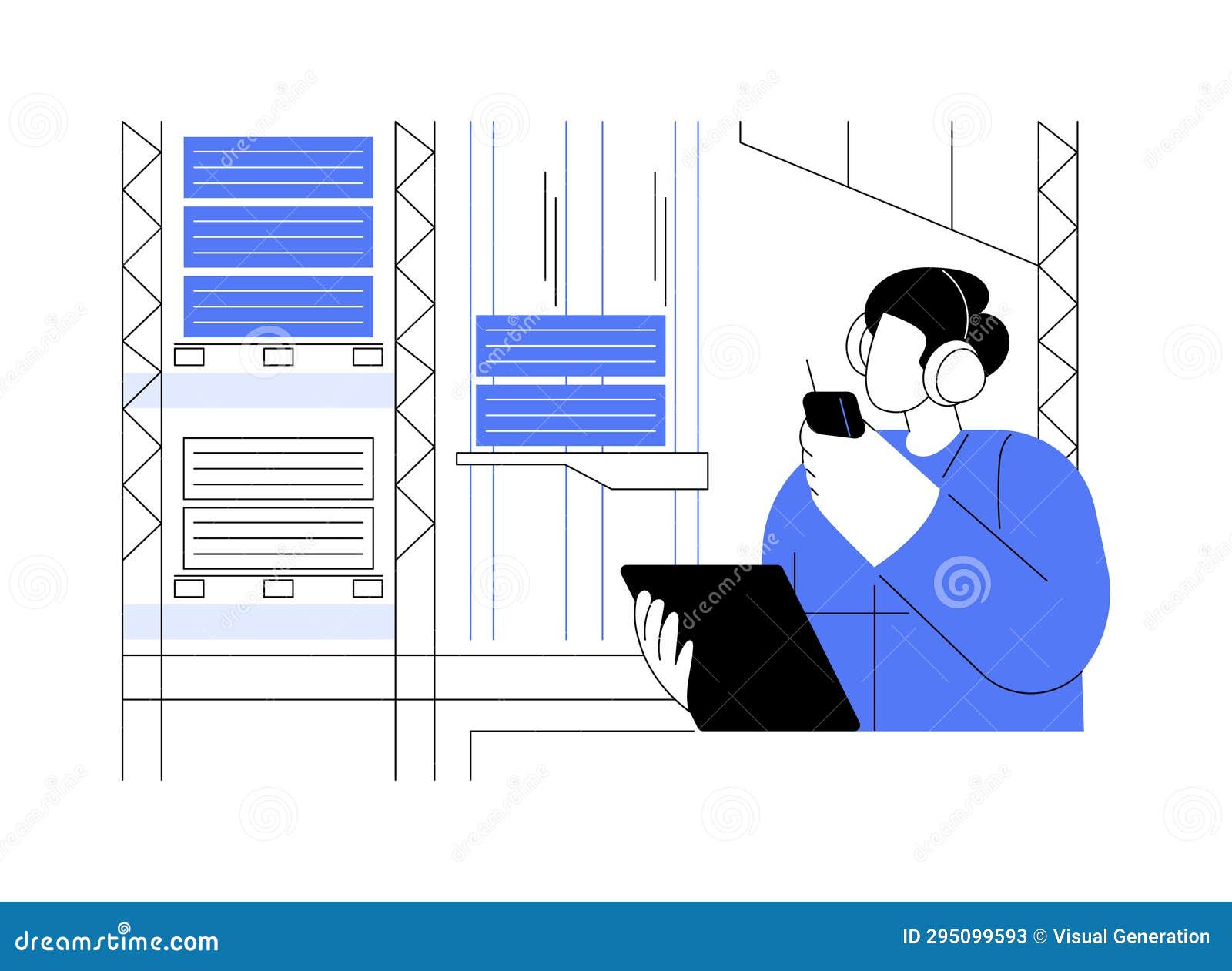 Automated Storage And Retrieval System Isolated Cartoon Vector ...