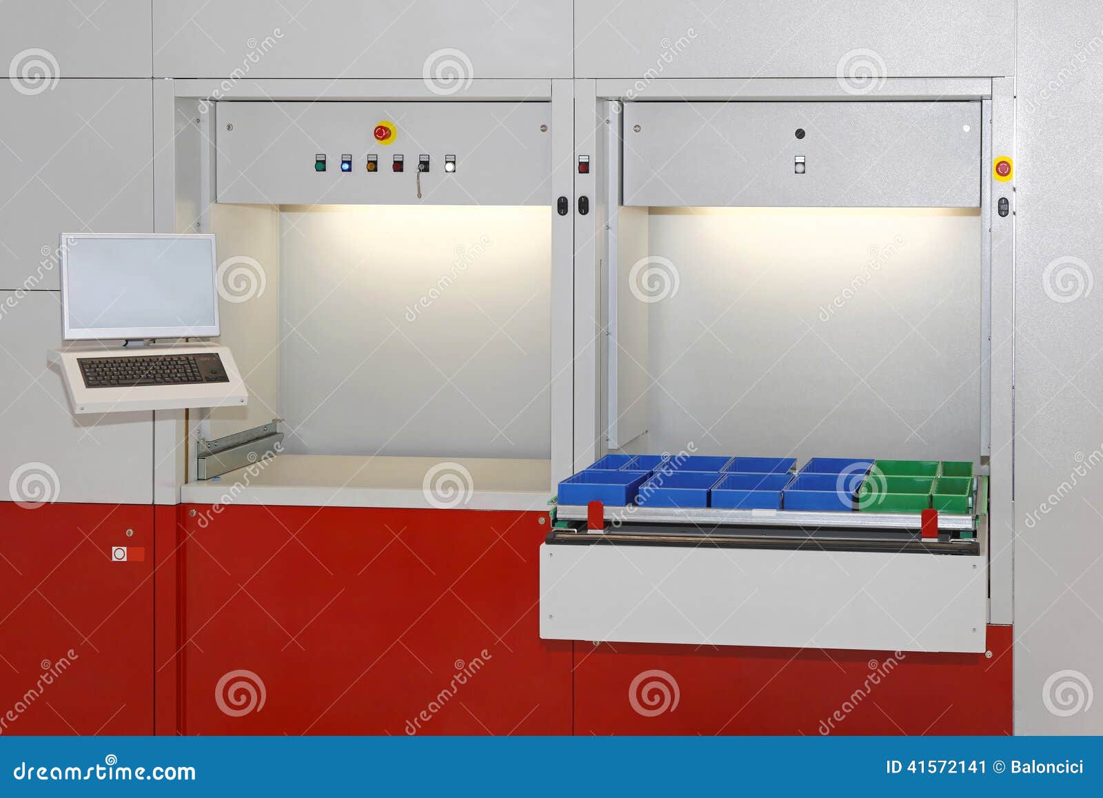 Automated Storage Warehouse With White Plastic In Production Line ...
